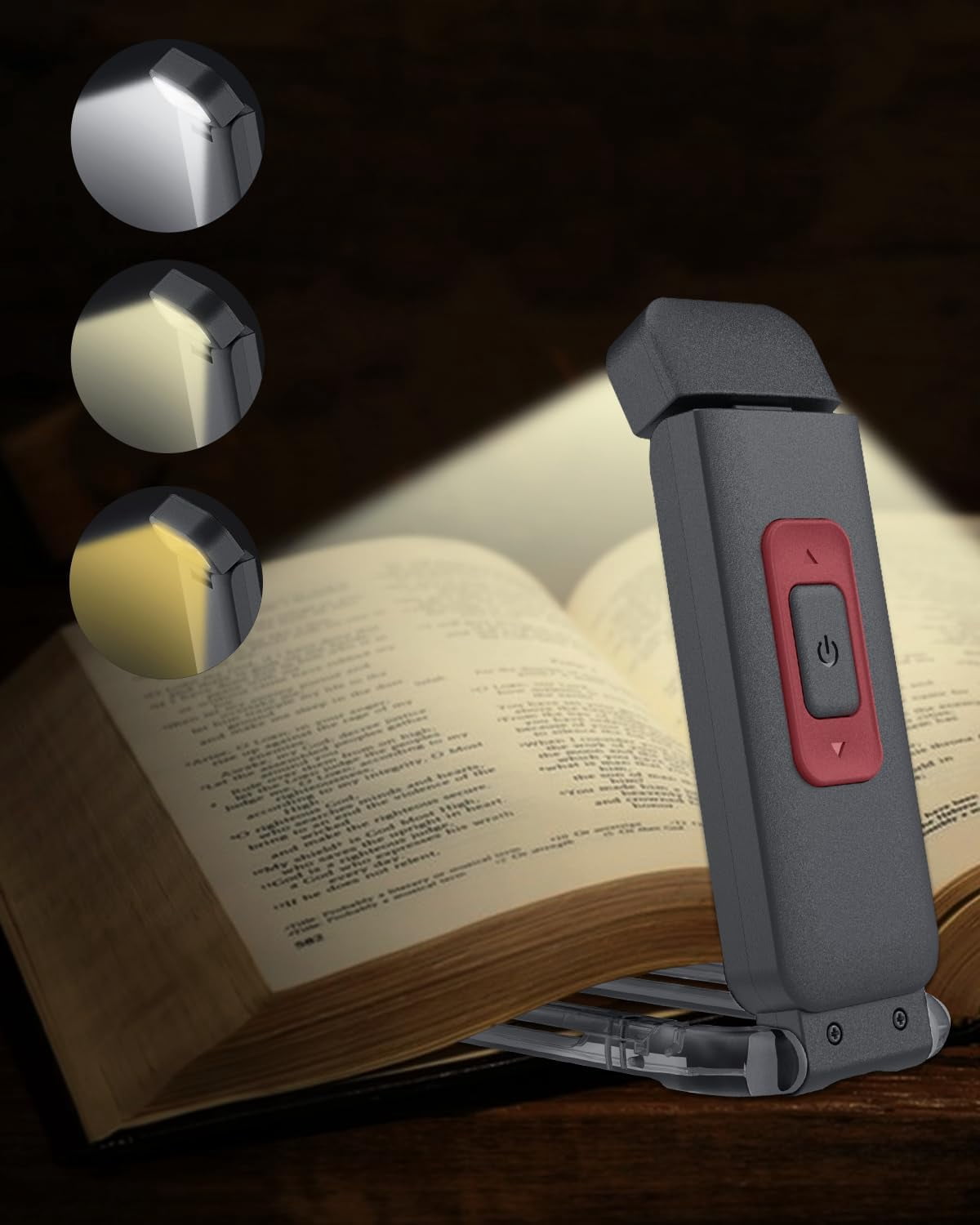 Portable Book Light, Clip-On Rechargeable LED Reading Light for Books ...