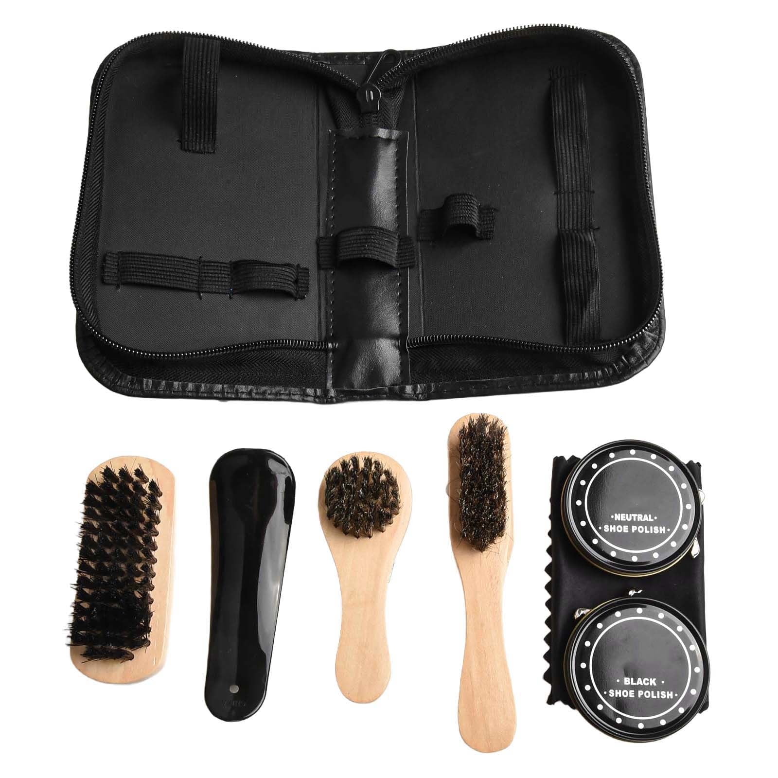 Portable Boot Shoe Cleaning Set 8 Piece Leather Shoe Brush Polishing ...