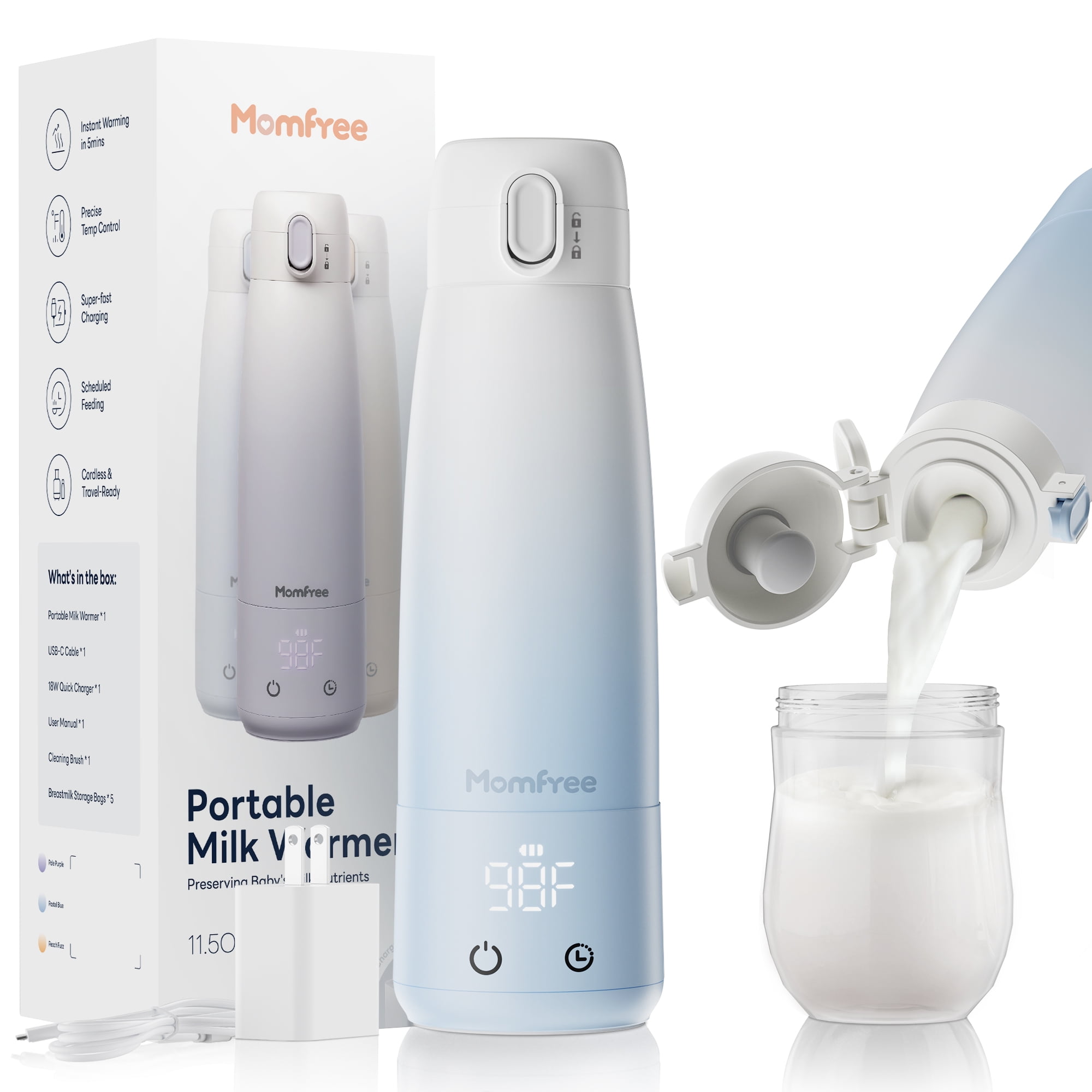 Portable Bottle Warmer for Breastmilk: Baby Milk Warmers with Smart ...