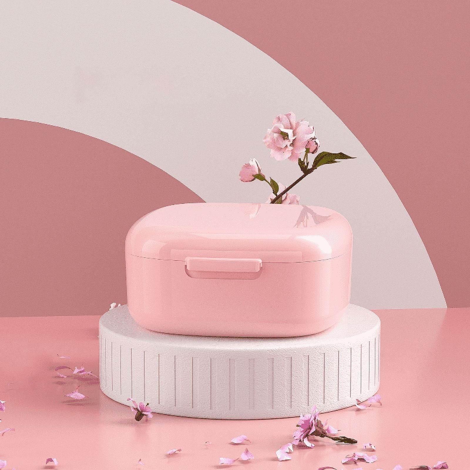 Portable Braces Box Denture Storage Cleaning Soak Mouth Guard Container ...