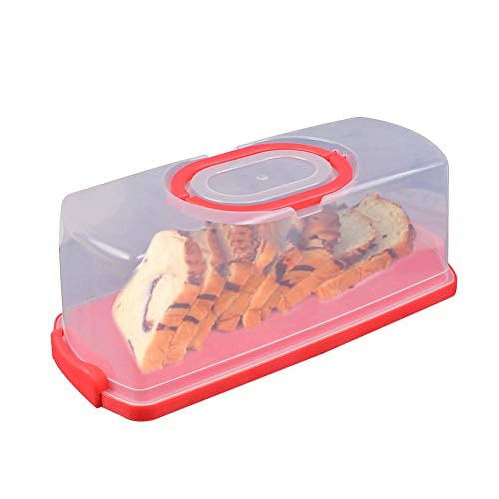 ATRDTO Portable Bread Box with Handle 13 inch Plastic Food Storage ...