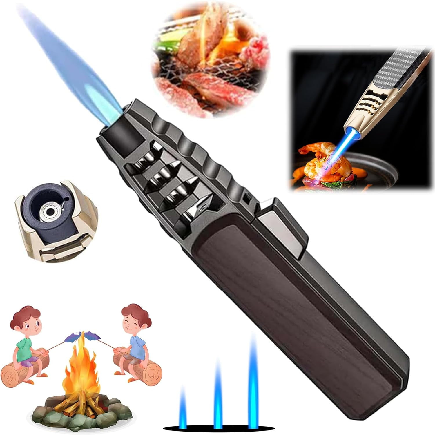 Portable Brightfire, Turbine Jet Bright Fire Lighter, Windproof Straight Torch Blue Flame ...