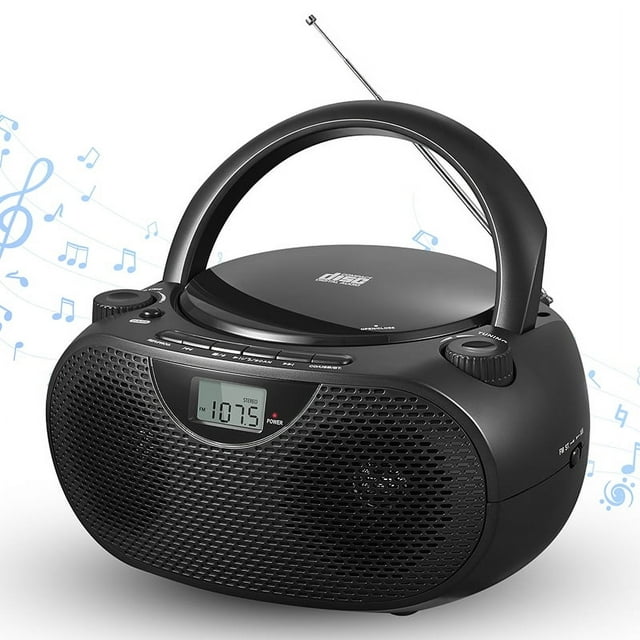 Portable CD Boombox with Bluetooth, USB,AUX,AM/FM Radio,LCD Display ...