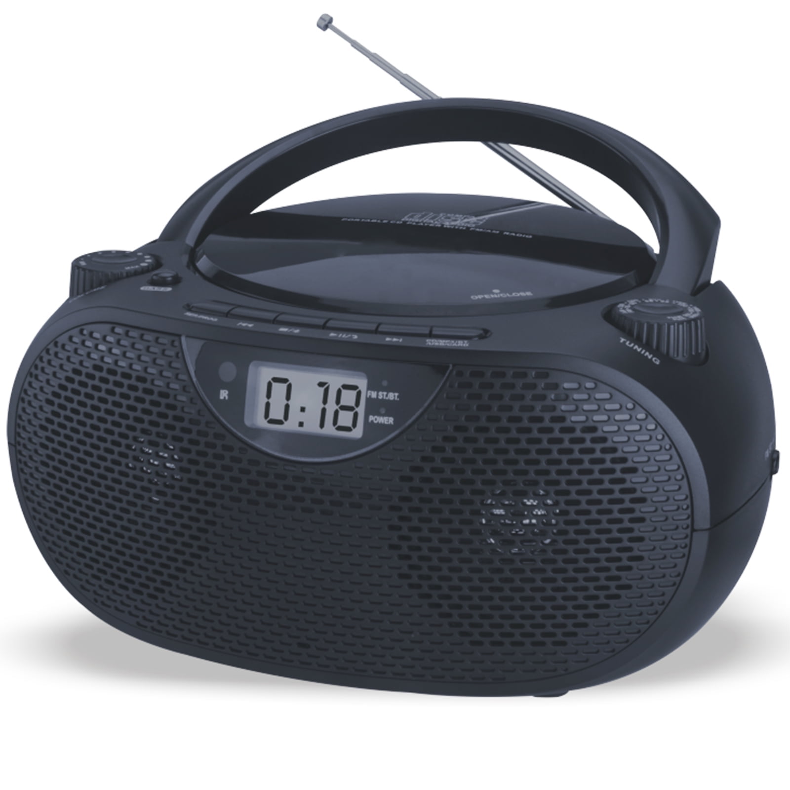 Portable Bluetooth CD Player Boombox - AM/FM Radio, USB, Stereo Sound ...