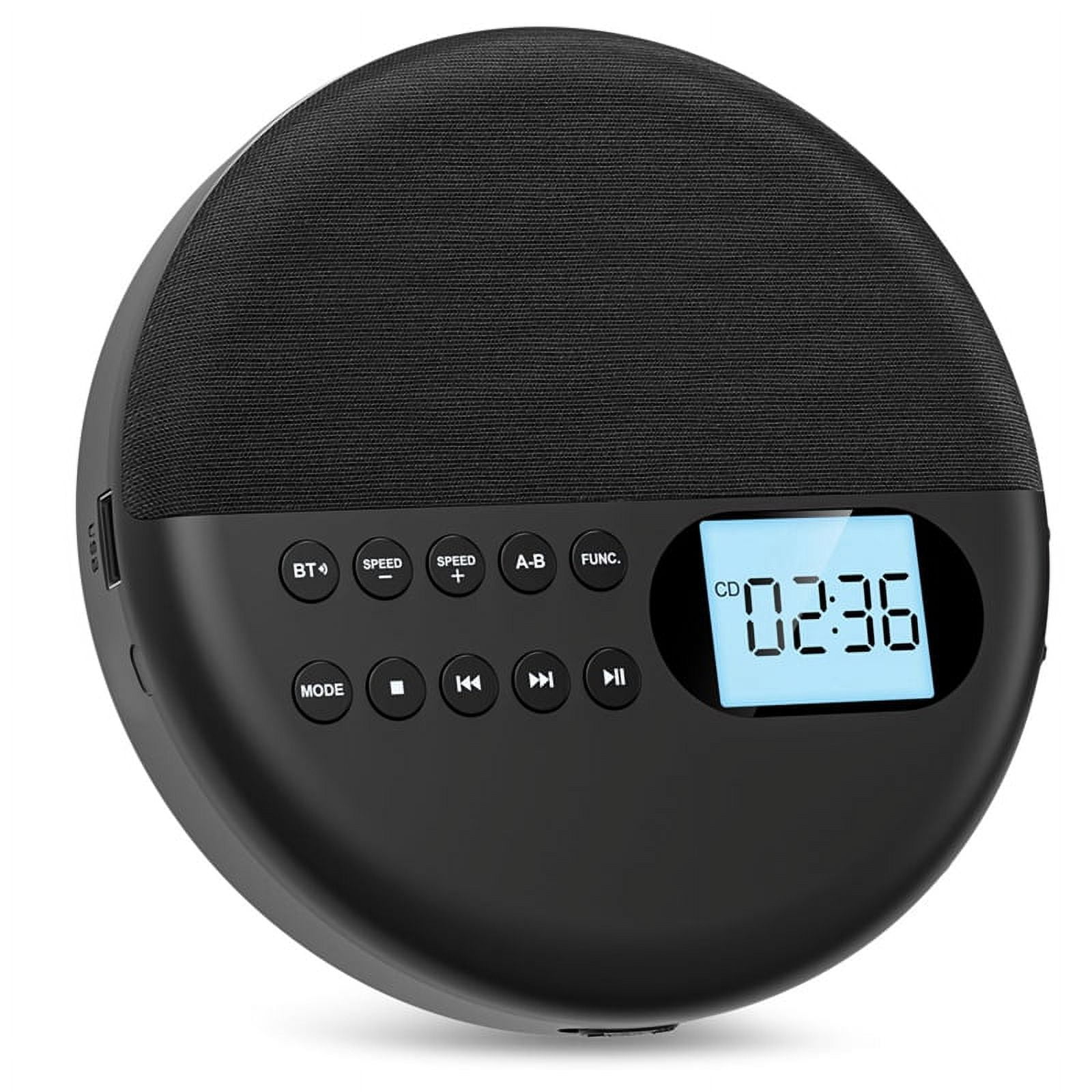 Portable CD Player, Bluetooth CD Player with Speakers Rechargeable CD ...