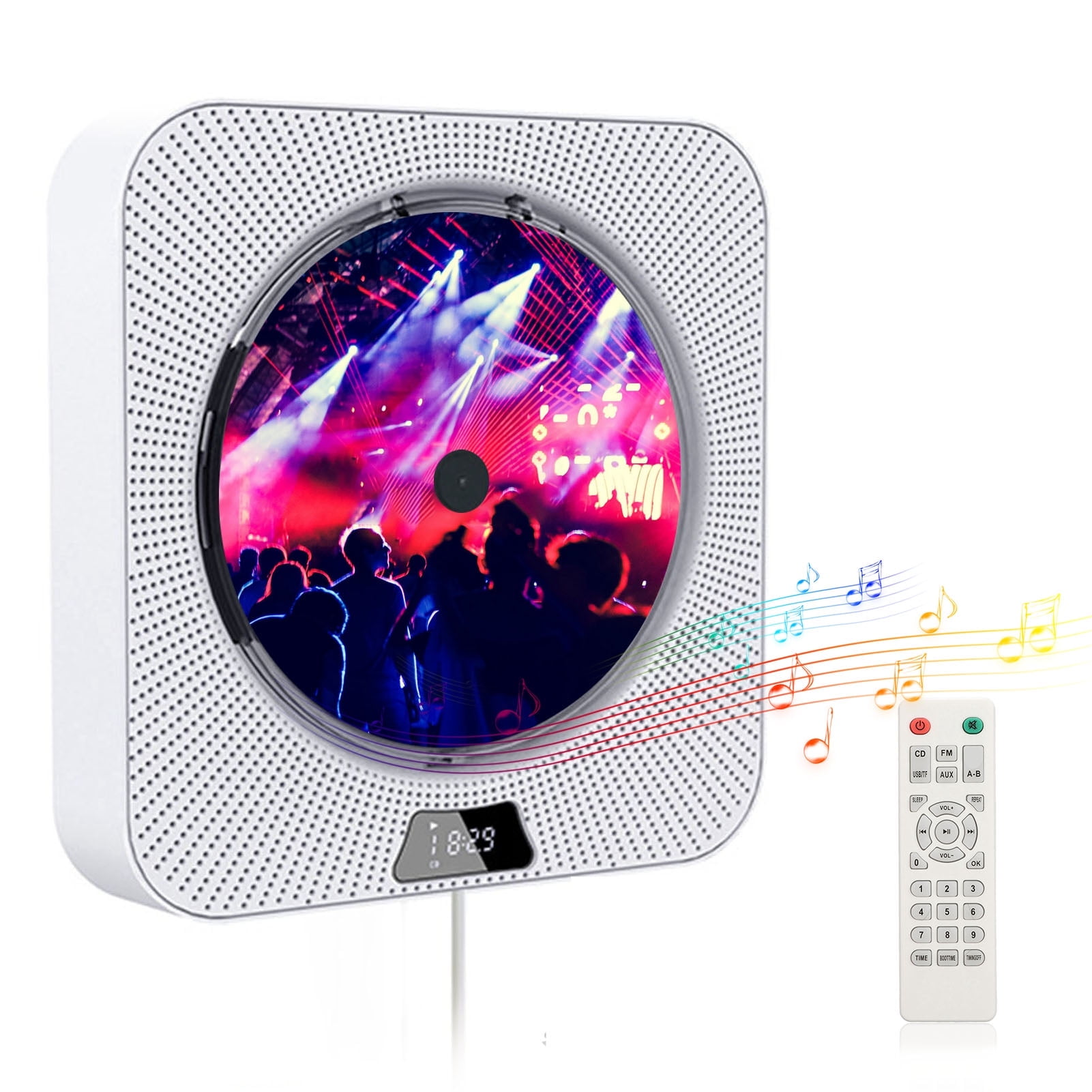 Portable CD Player with Bluetooth Speaker Wall Mountable CD Music ...