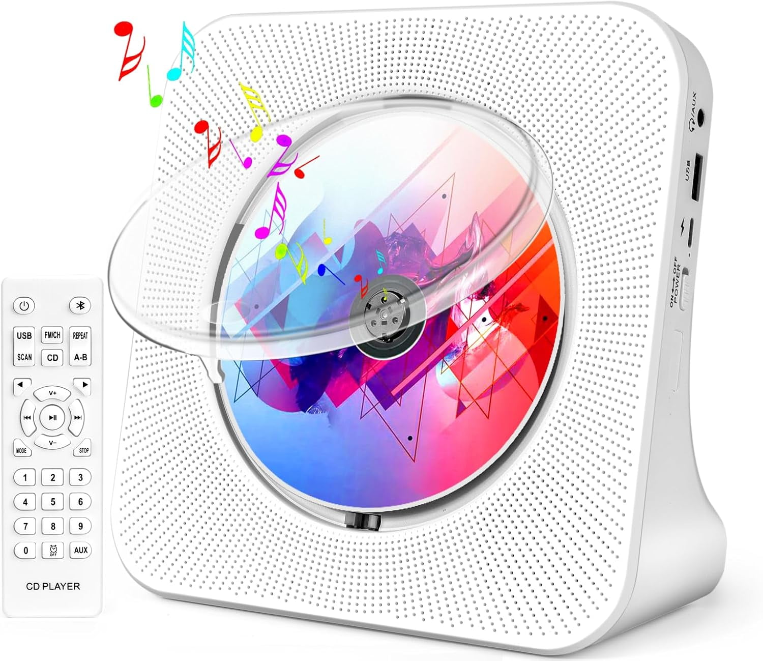 Portable CD Player with Speakers – Bluetooth Home Audio System with ...
