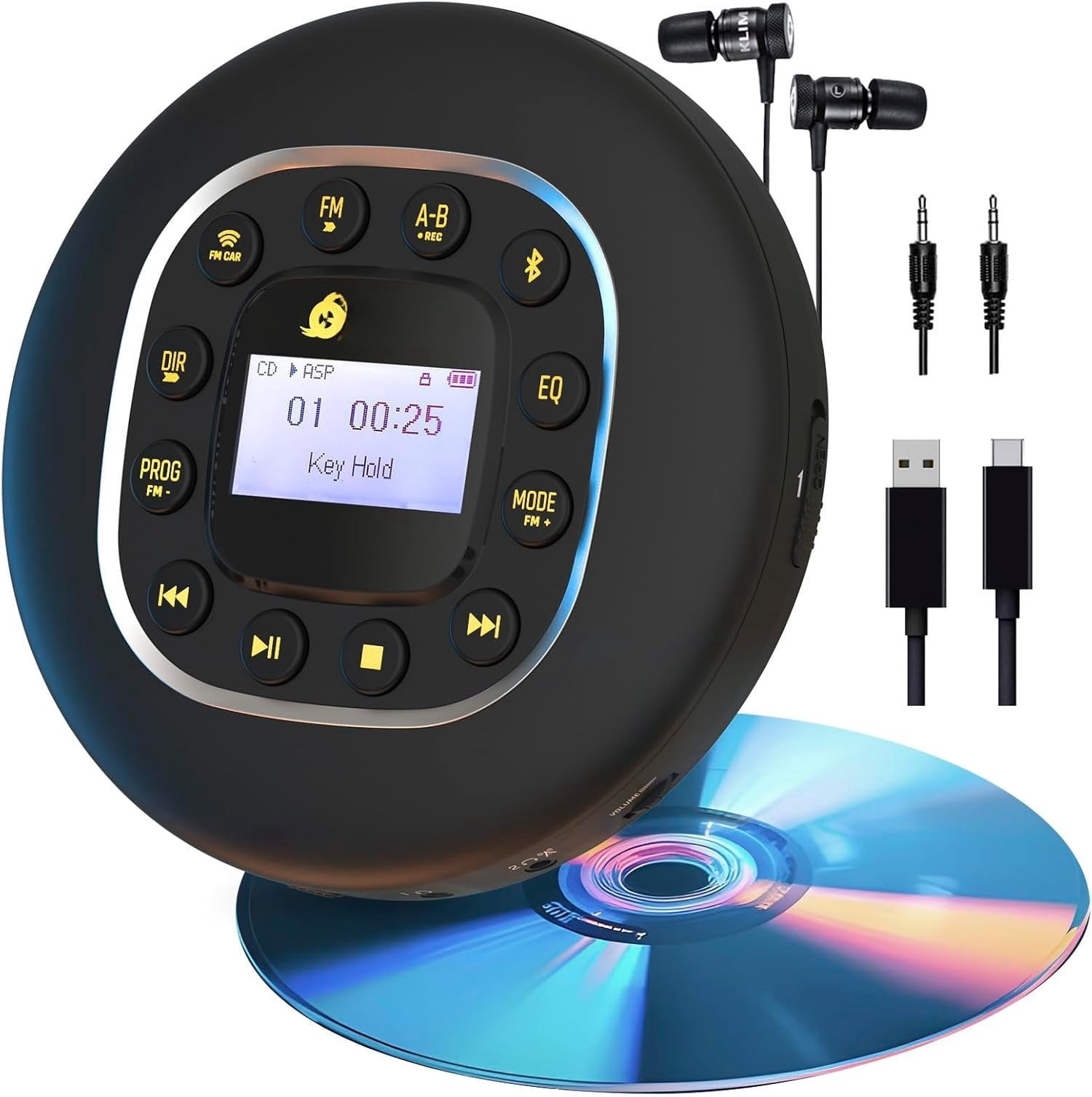 - Portable CD Player Walkman with Long-Lasting - - with Headphones ...