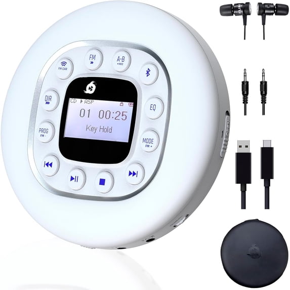 + Portable CD Player Walkman with Long-Lasting + + w/Headphones + Radio ...