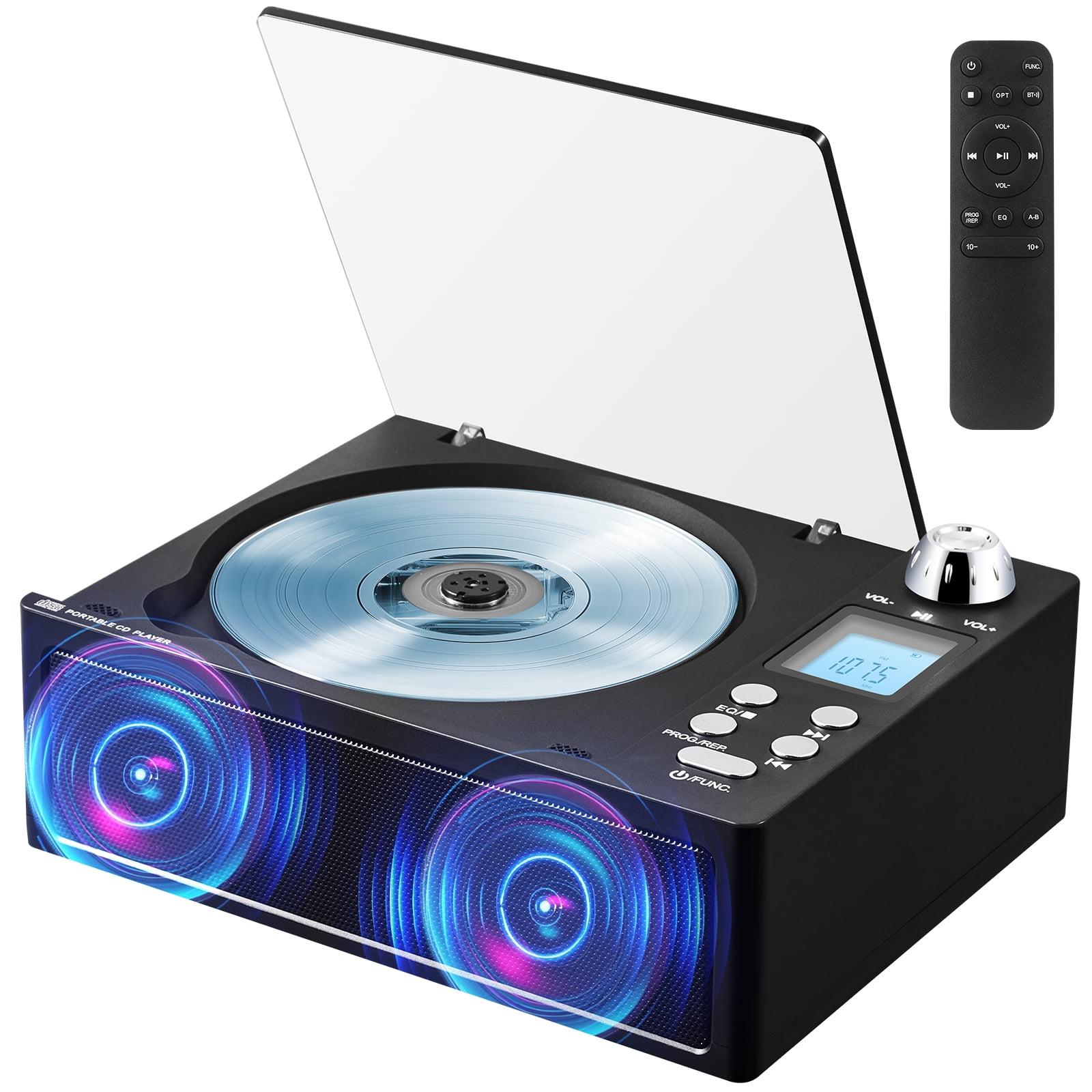 Portable CD Player with Bluetooth,Rechargeable CD Player with Speakers ...