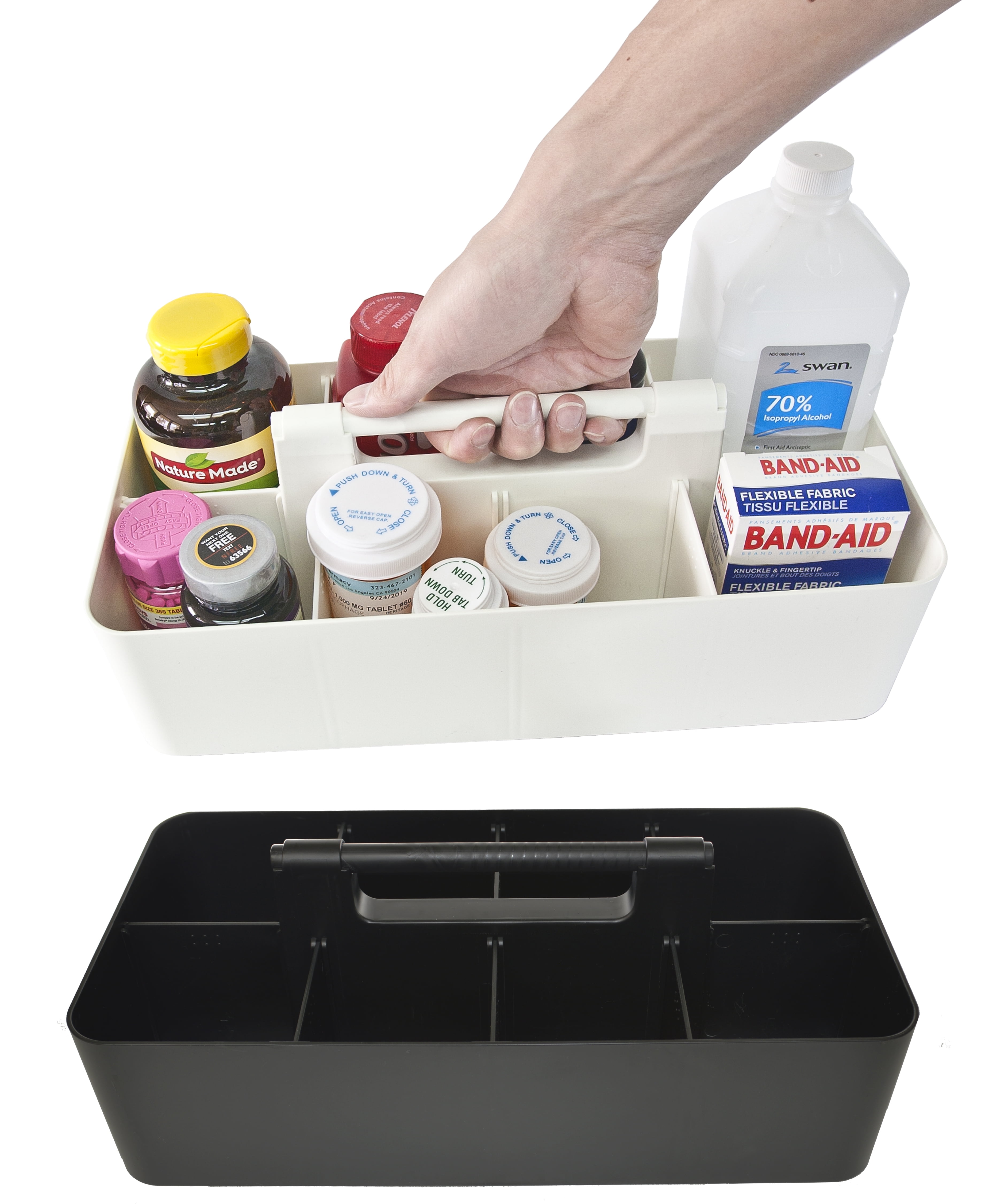 Portable Caddy Organizer -2 Plastic Caddy with Handle | Desk, Makeup ...