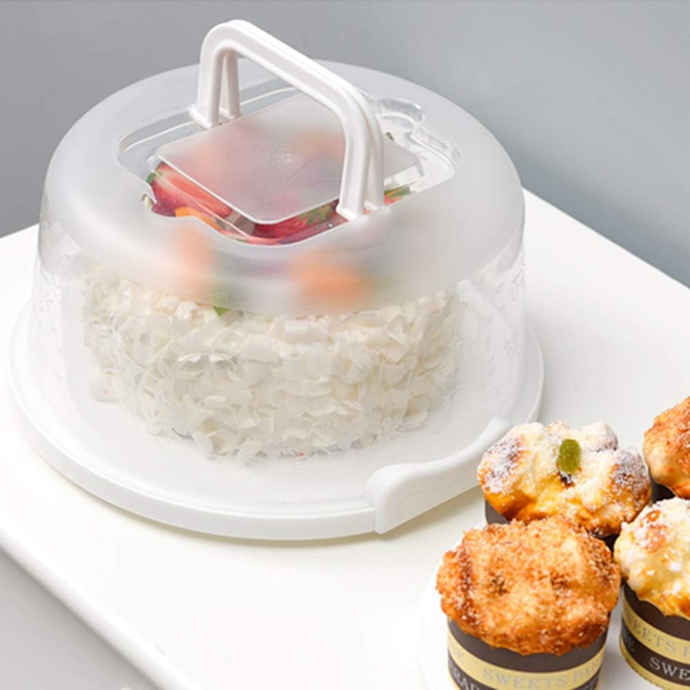 Portable Cake Container with Handle, Clear Plastic Cake Holder Portable ...