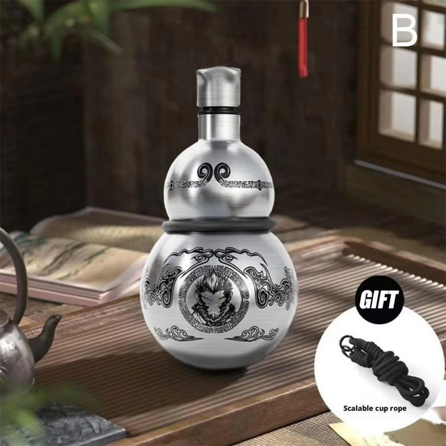 Portable Calabash Style Water Bottle 304 Stainless Steel Cosplay with ...