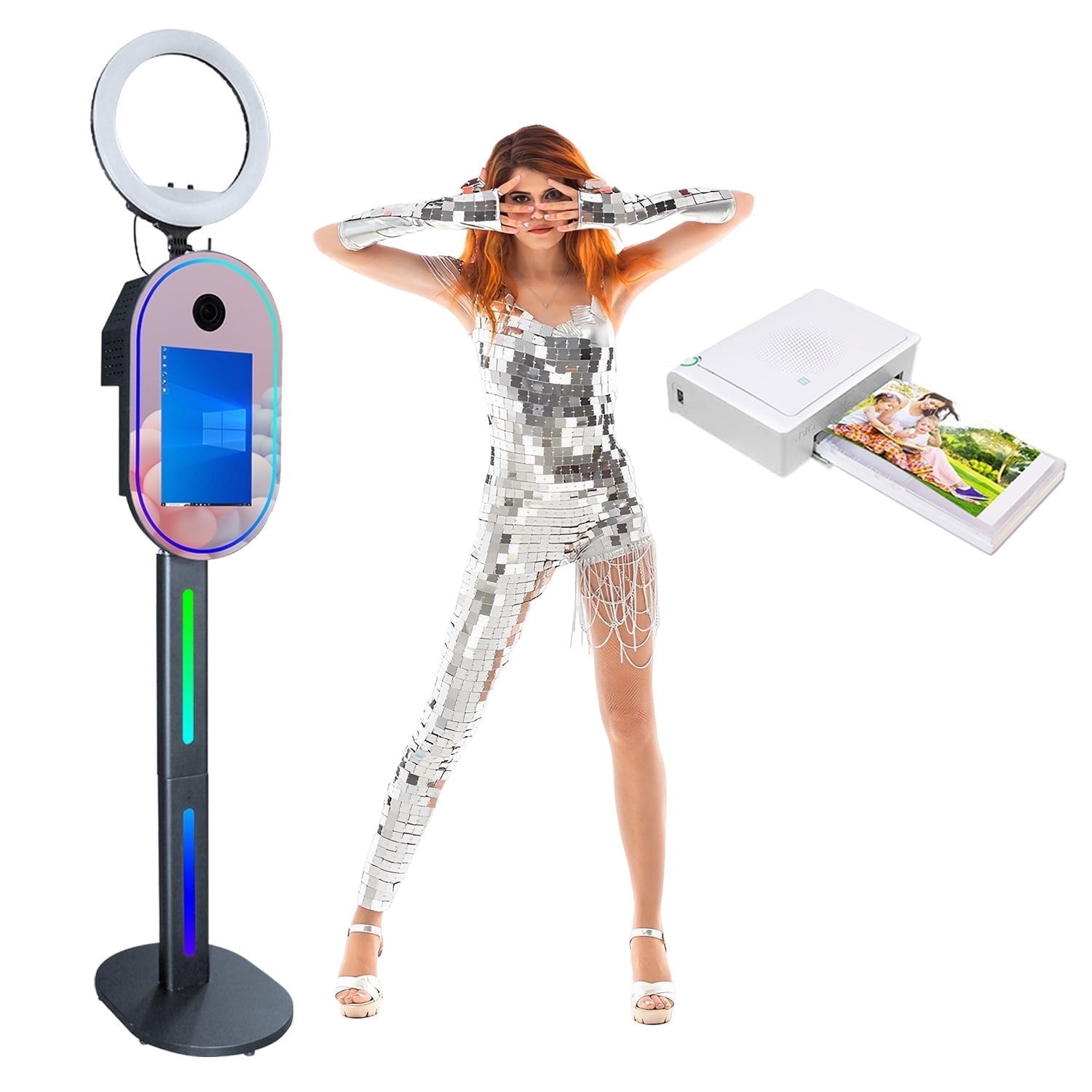 WideMeet Portable Mirror Photobooth with 15.6''Touch Screen Selfie ...