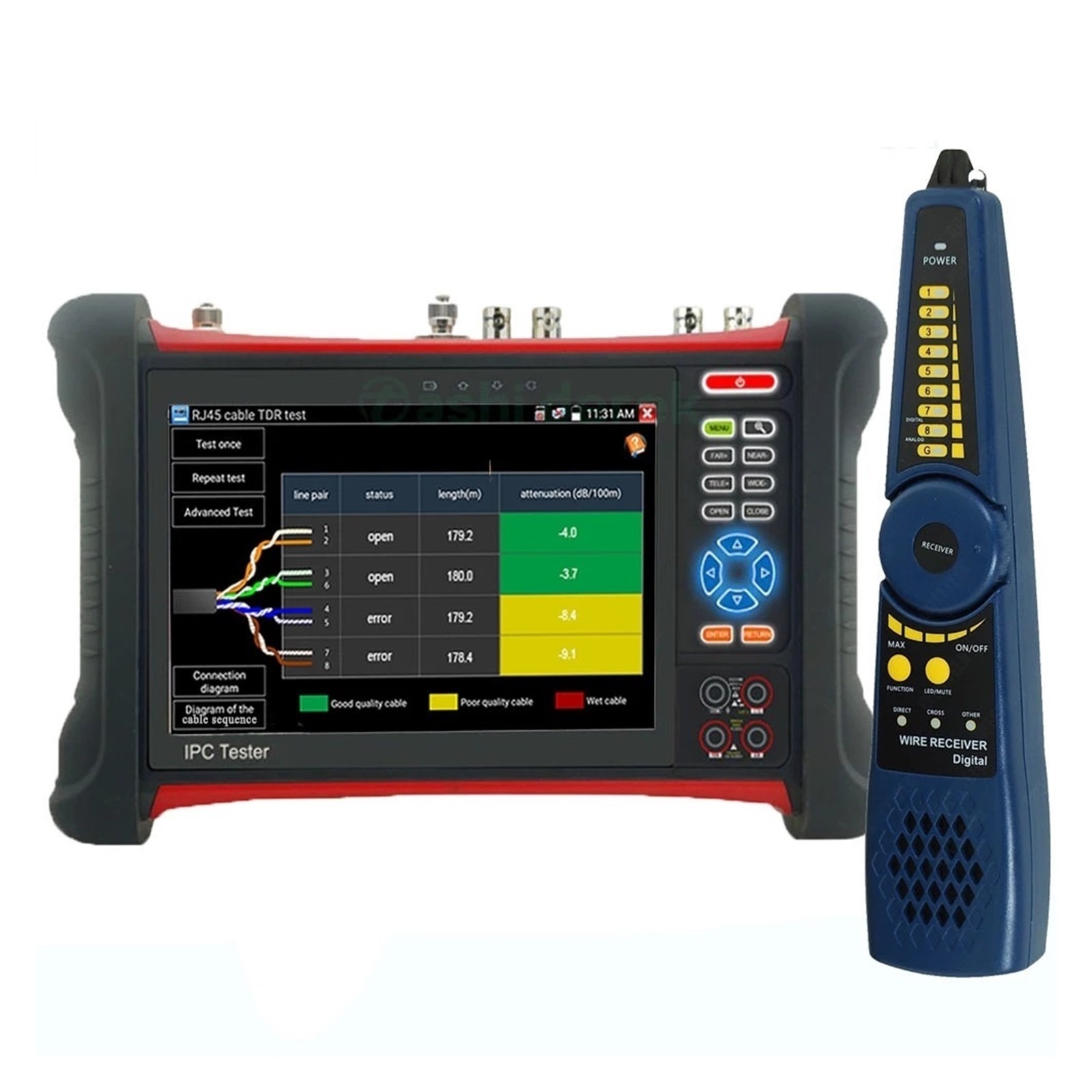 Portable Camera Tester, 7 Inch IP Camera Tester Security CCTV Tester ...