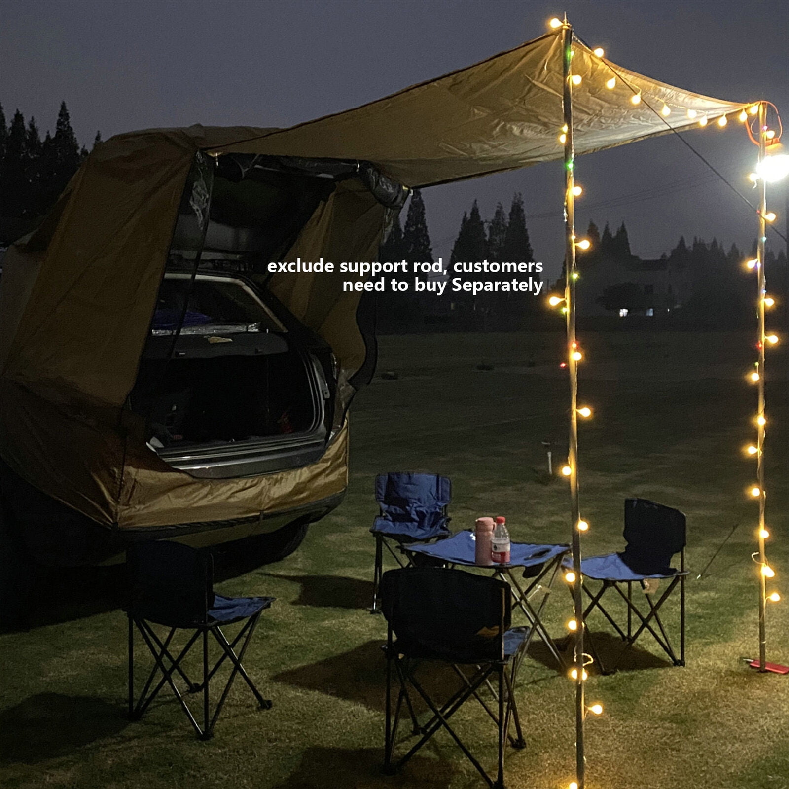 Portable Camping Car Trunk Tent SUV Awning Shelter Rear Sunshade Canopy ...