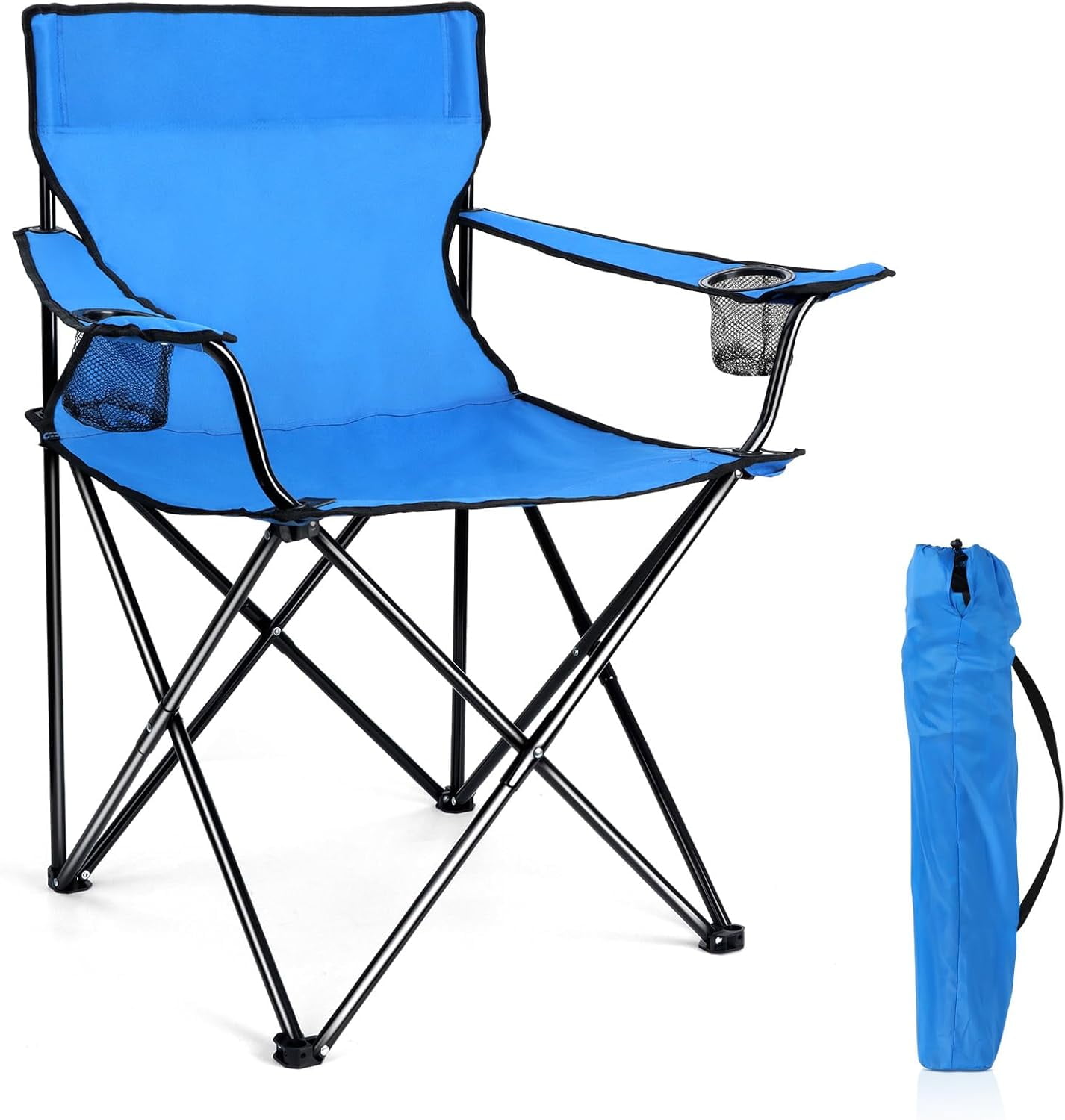 Portable Camping Chair, Outdoor Lawn Folding Chairs for Adults, Heavy ...