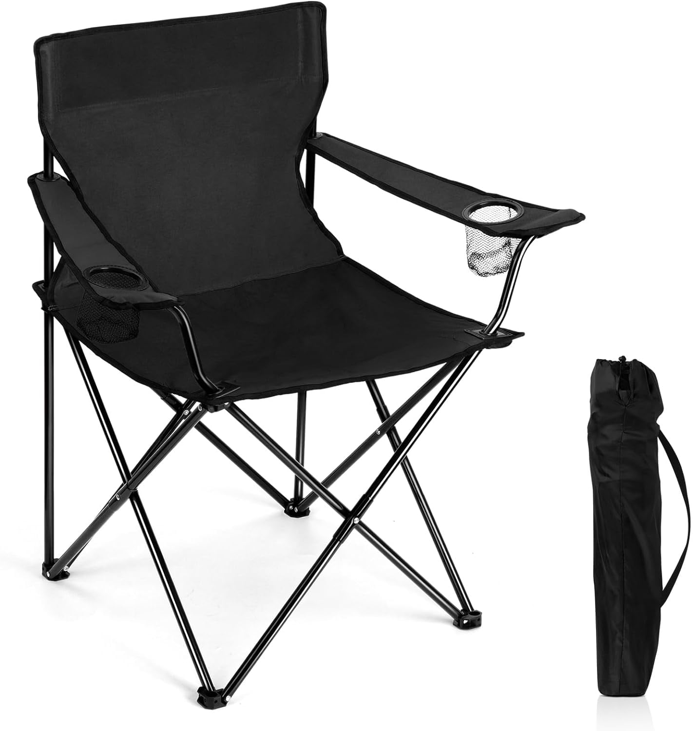 Portable Camping Chair, Outdoor Lawn Folding Chairs for Adults, Heavy ...