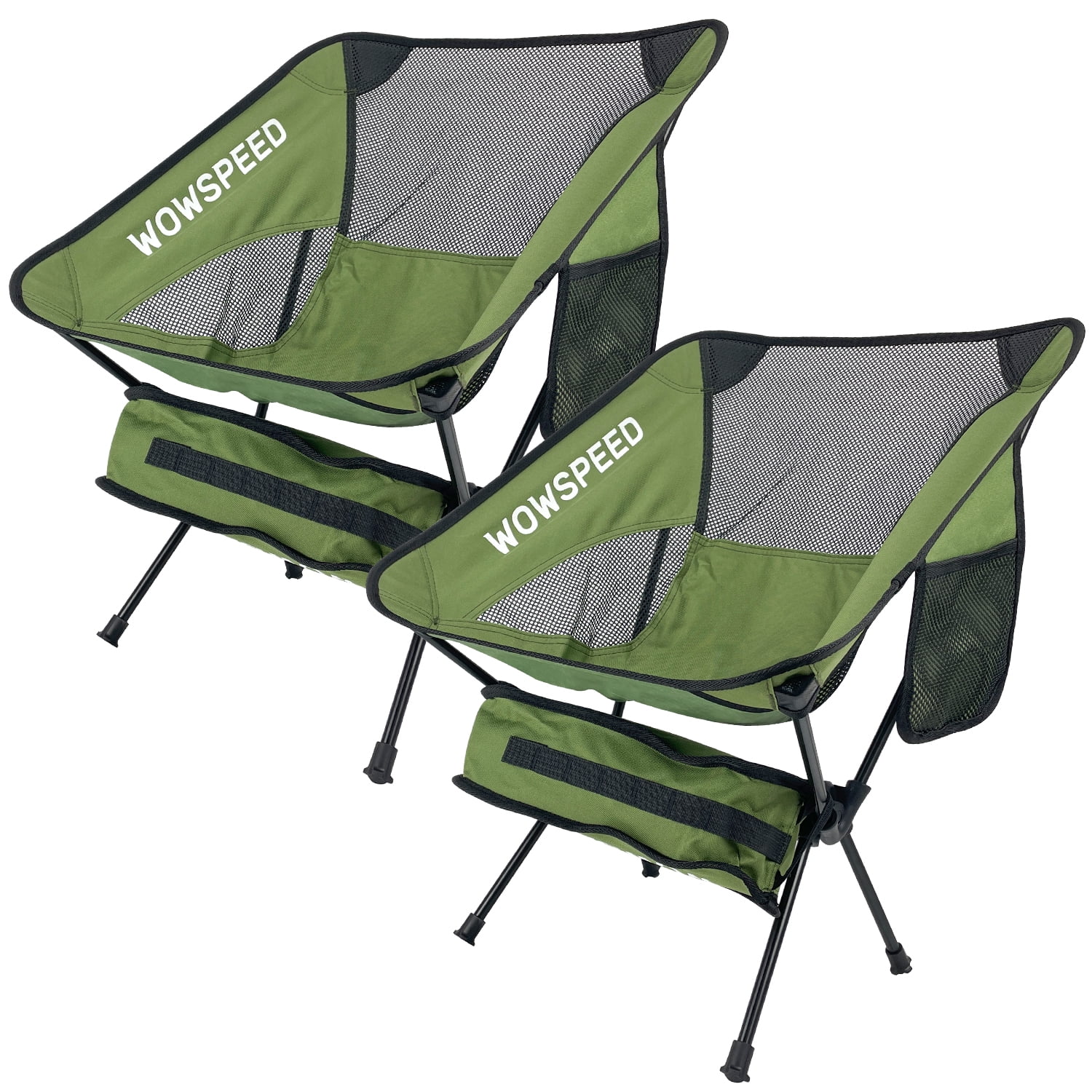 Sutekus Portable Camping Chair, 2 Pack Lightweight Folding Chairs with ...