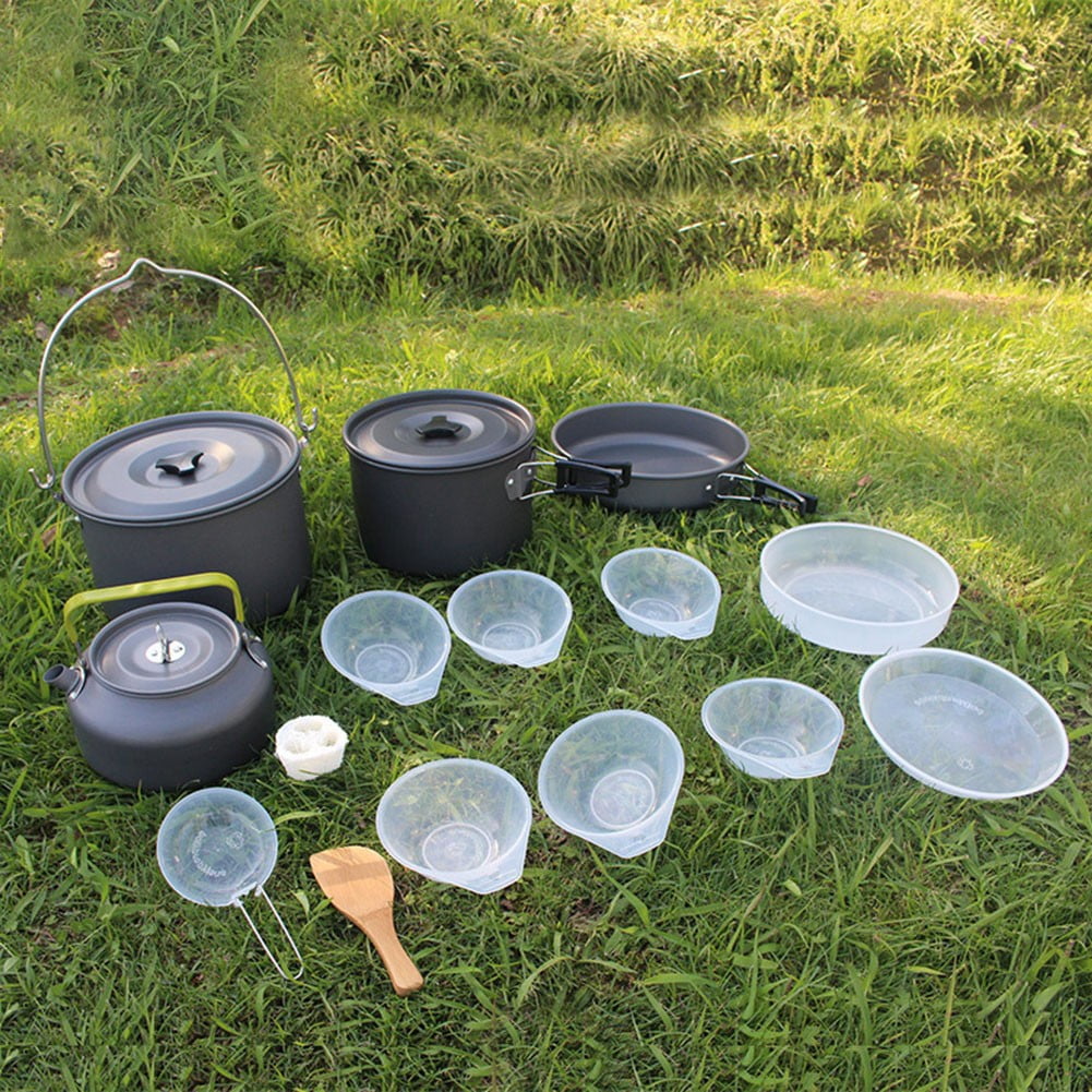 Portable Camping Cookware Set for 5-6 People: Includes Kettle and Carry ...