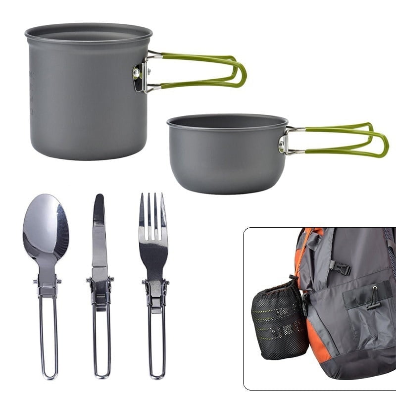 Portable Camping Cookware Set with Utensils Ideal for Outdoor ...