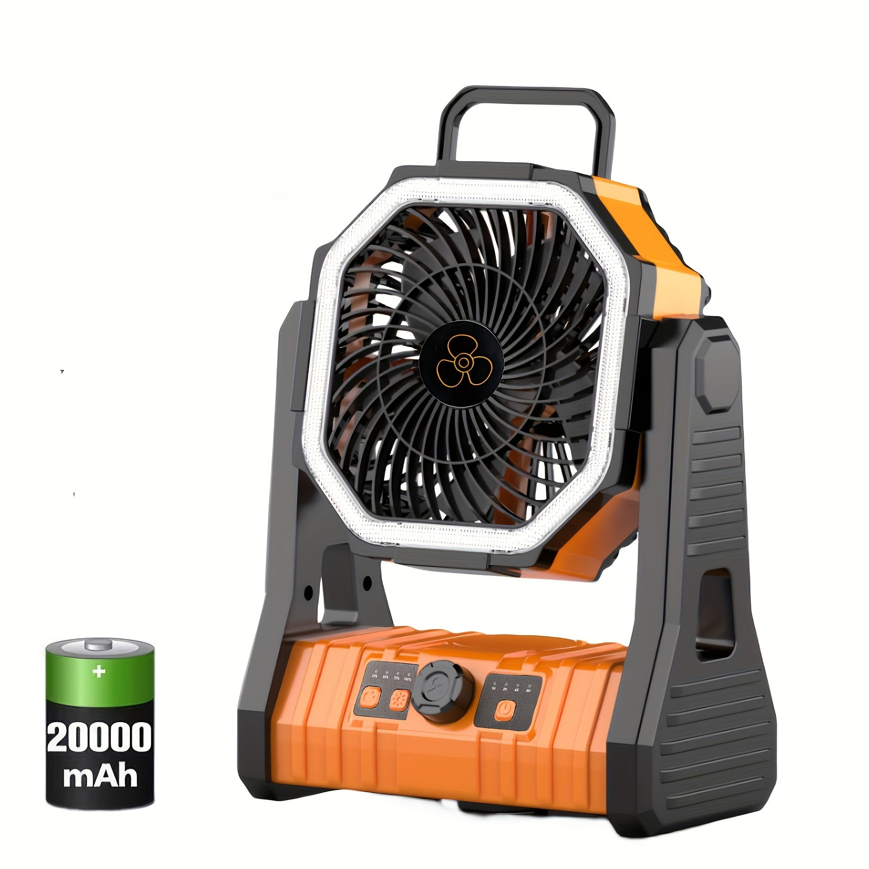 Portable Camping Fan, High Power Quiet Outdoor Fan, Rechargeable ...