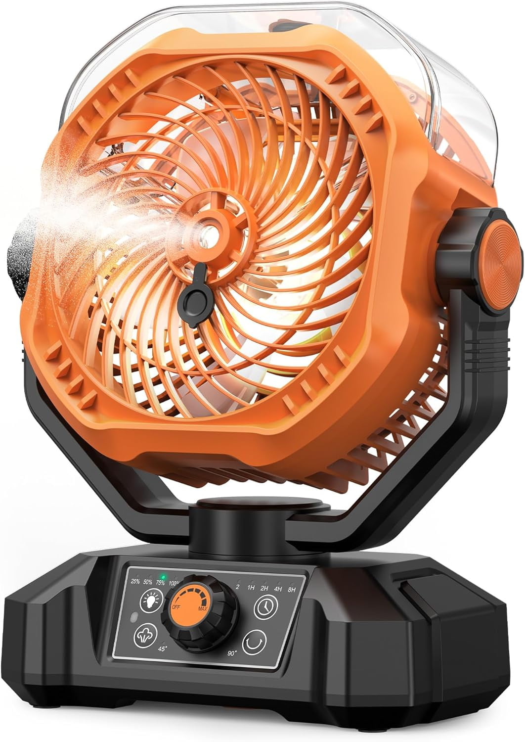 Portable Camping Fan, Misting Desk Fan with Remote, 360ML Water Tank ...