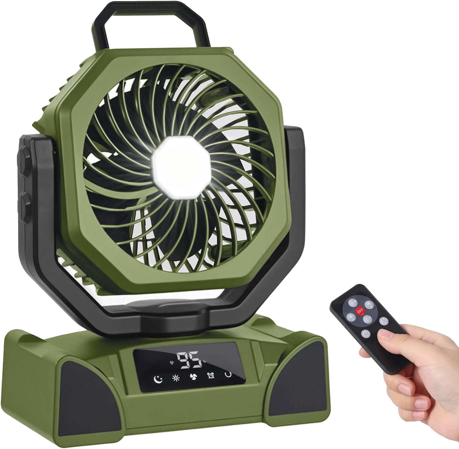 Portable Camping Fan, Rechargeable Battery Powered Fan with Remote ...
