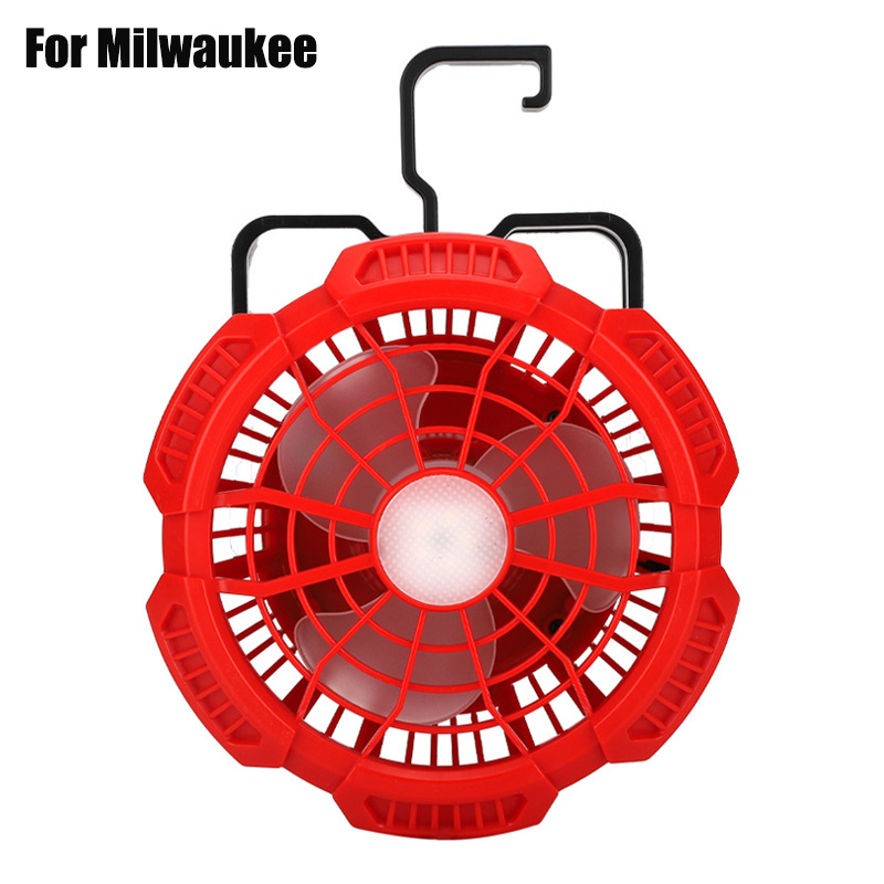 Portable Camping Fan with LED Light for Makita for Bosch for Dewalt for ...