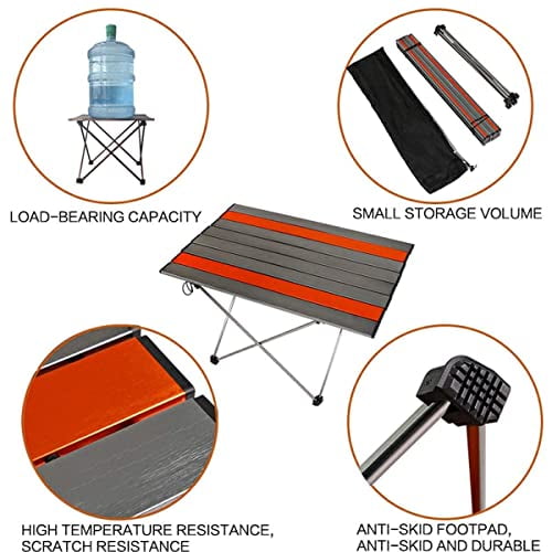 Portable Camping Folding Table, Outdoor Lightweight Camping Aluminum ...