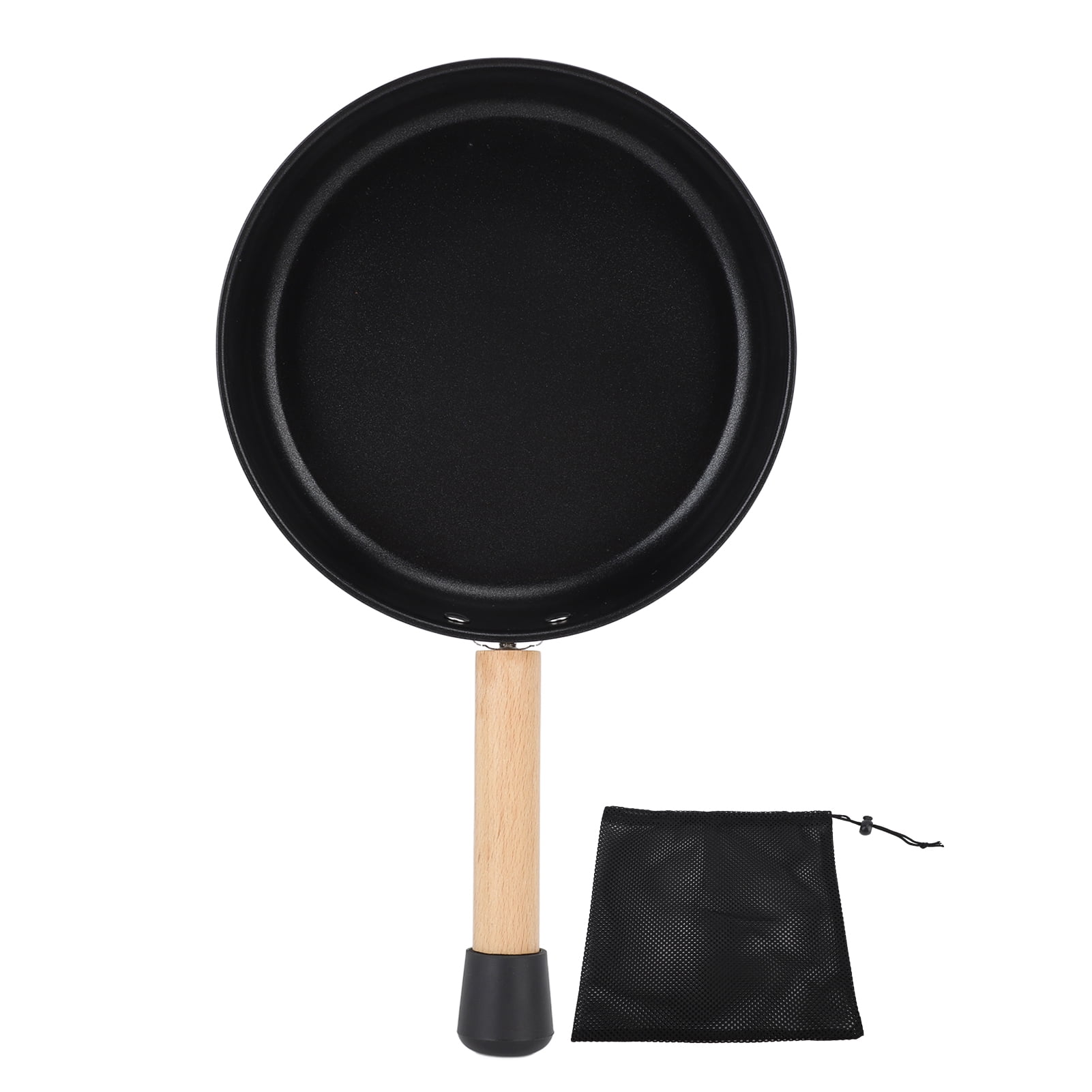 Portable Camping Fry Pan, 304 Stainless Steel, Wood Handle Carry Bag ...