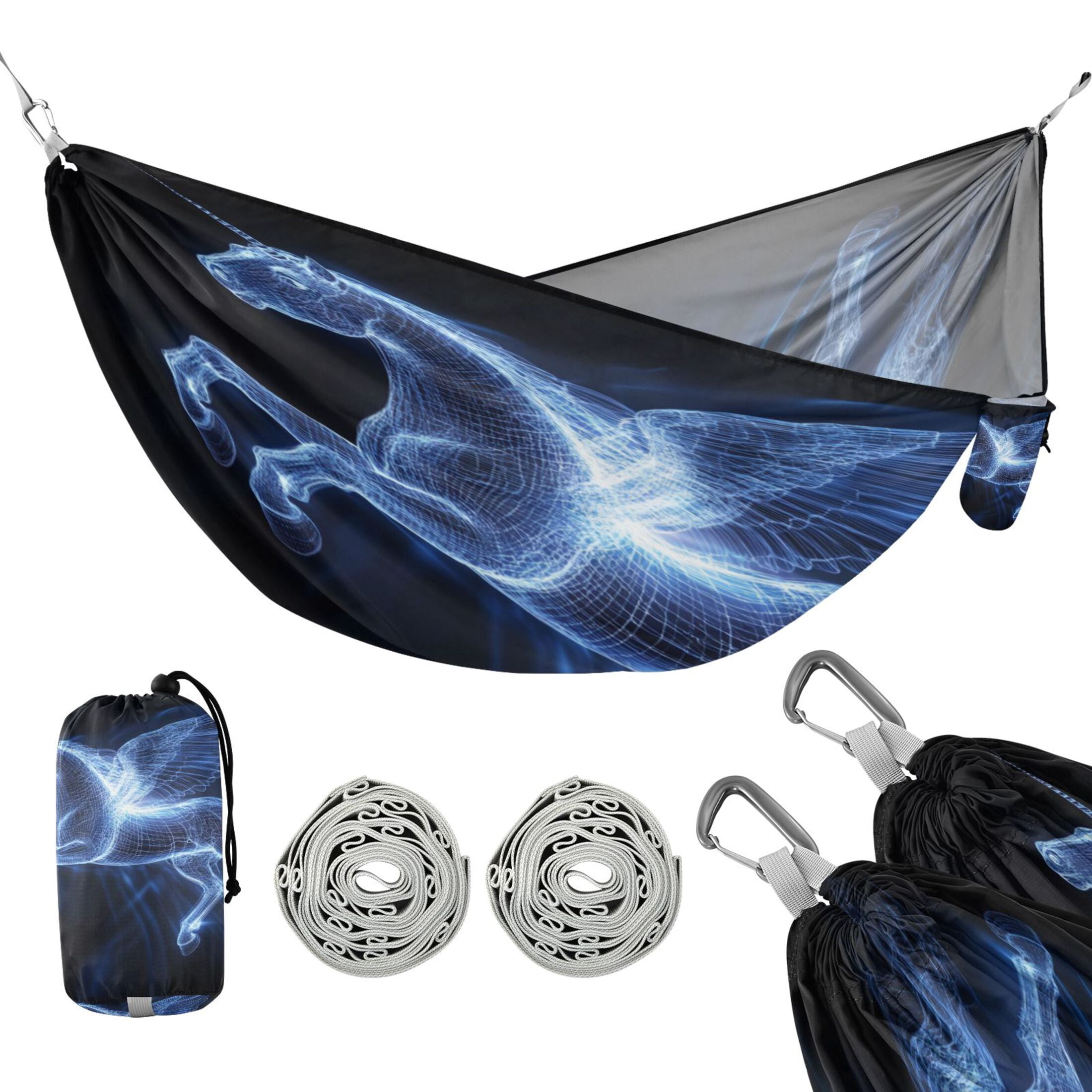 Portable Camping Hammock 300lb Capacity Single Travel Hammock Foldable ...