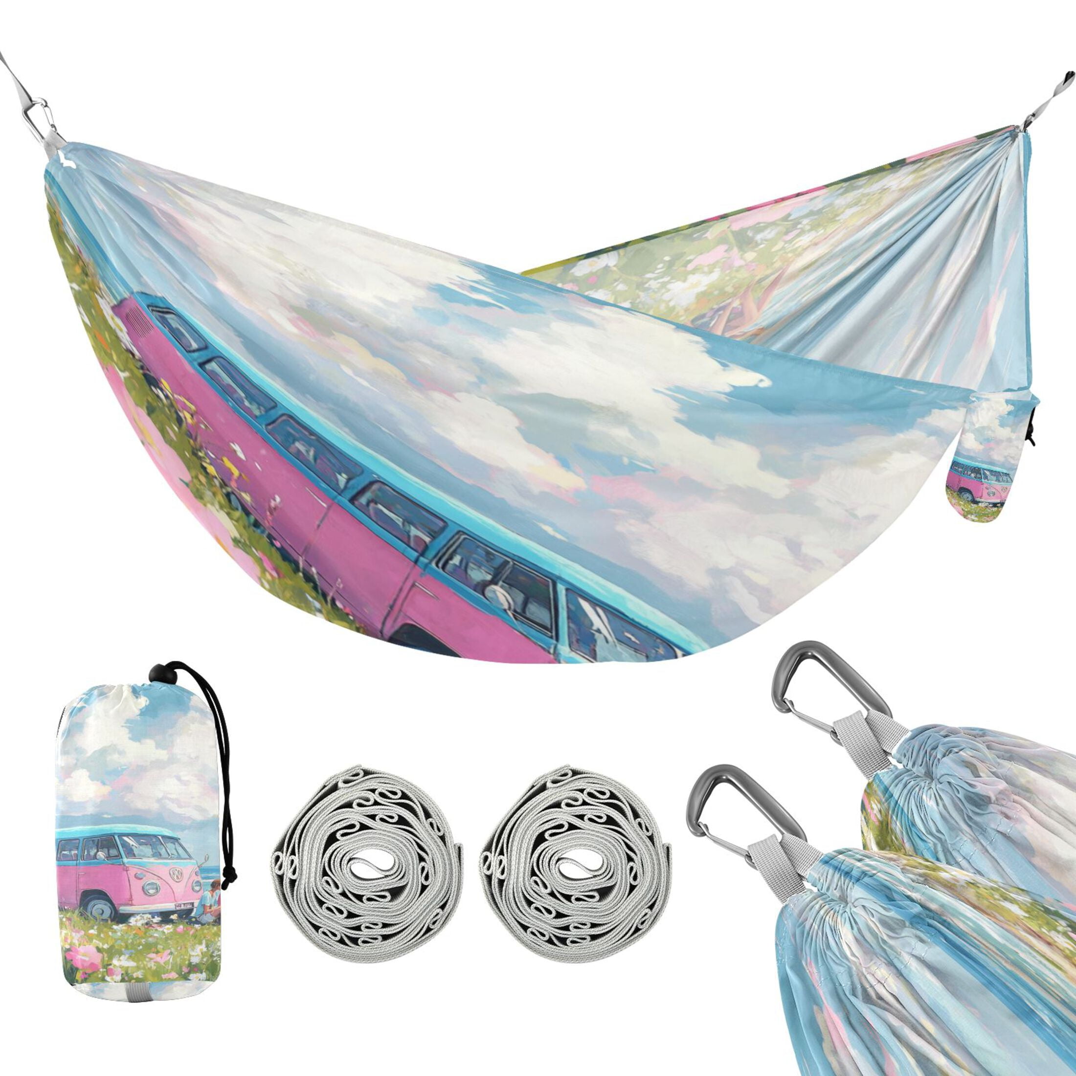 Portable Camping Hammock 300lb Capacity Single Travel Hammock Foldable ...