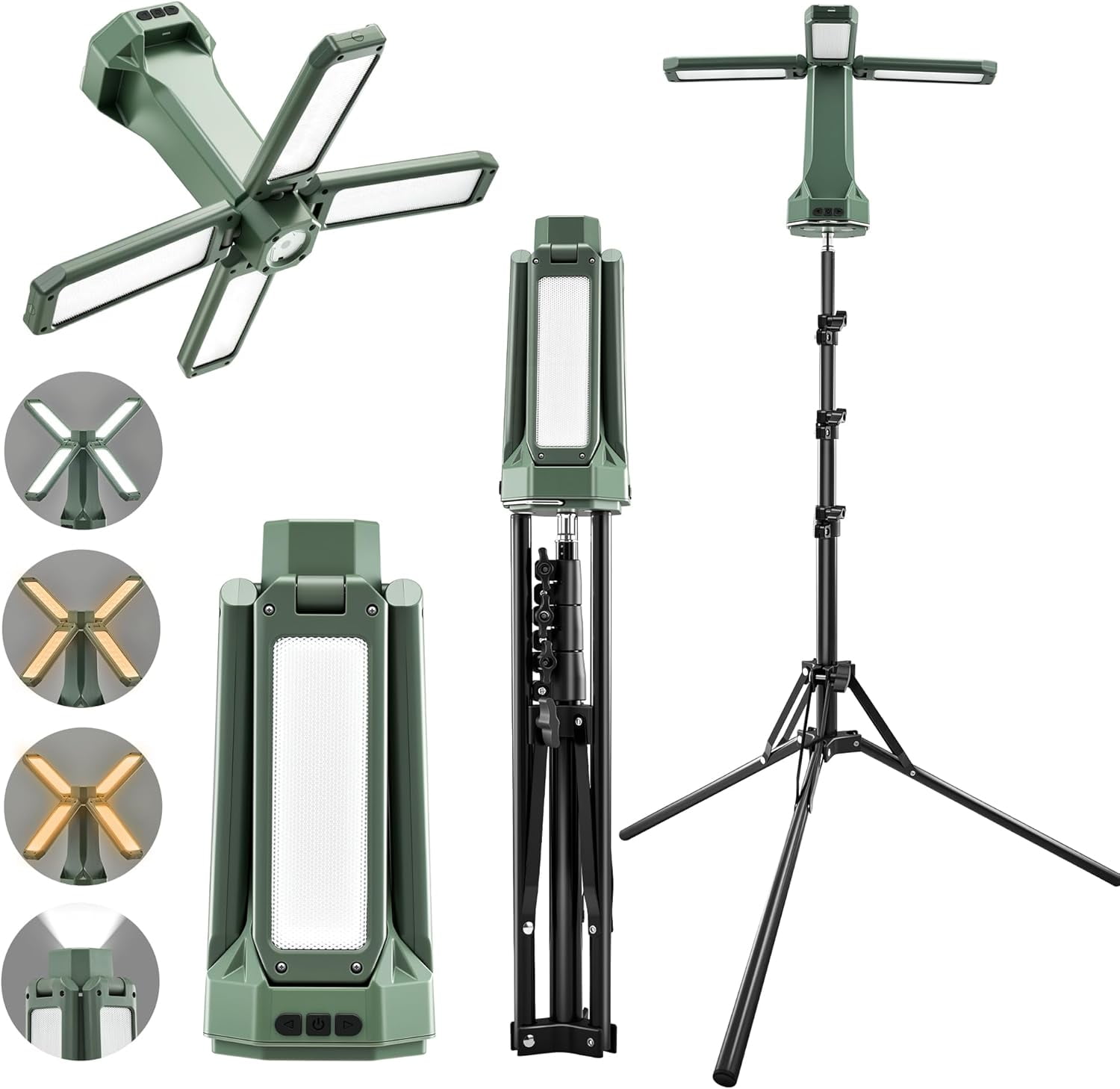 Portable Camping Light with Stand 67'' Rechargeable Work Light ...