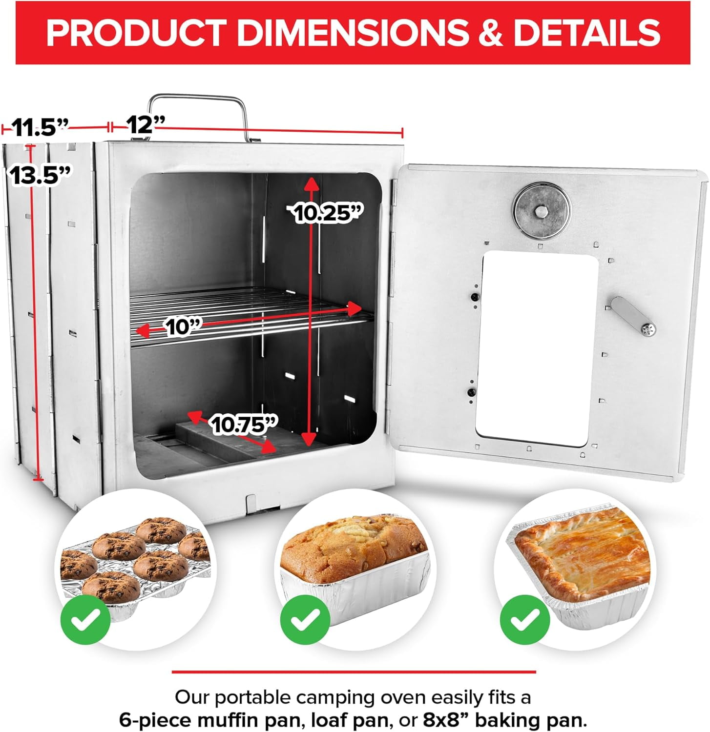 Portable Camping Oven for Baking, Folding Stove for Wood Fire, Propane ...