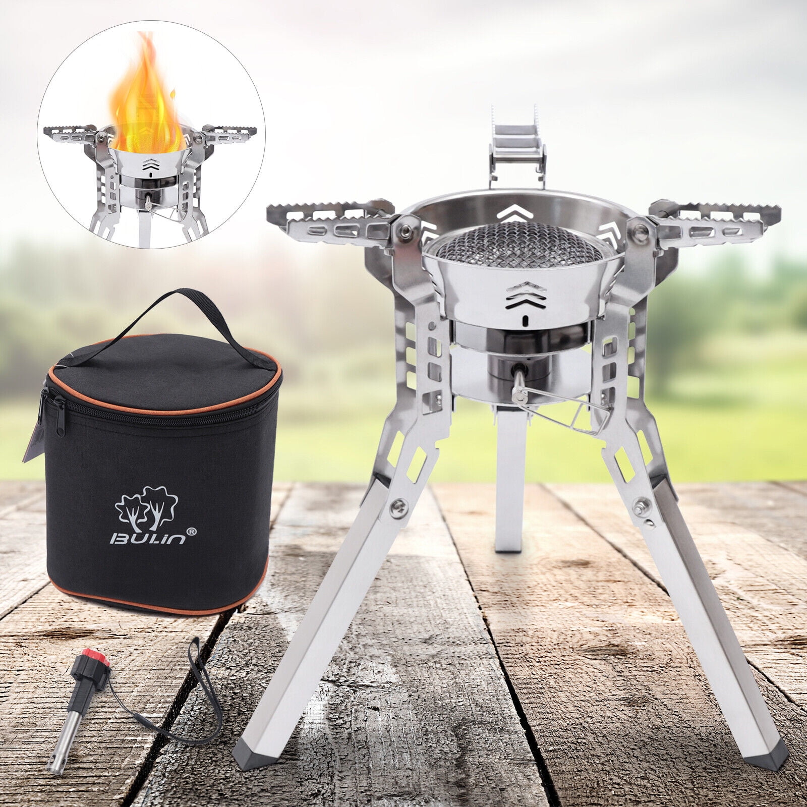 Portable Camping Gas Stove Backpacking Cook Burner Firepower Adjustable ...