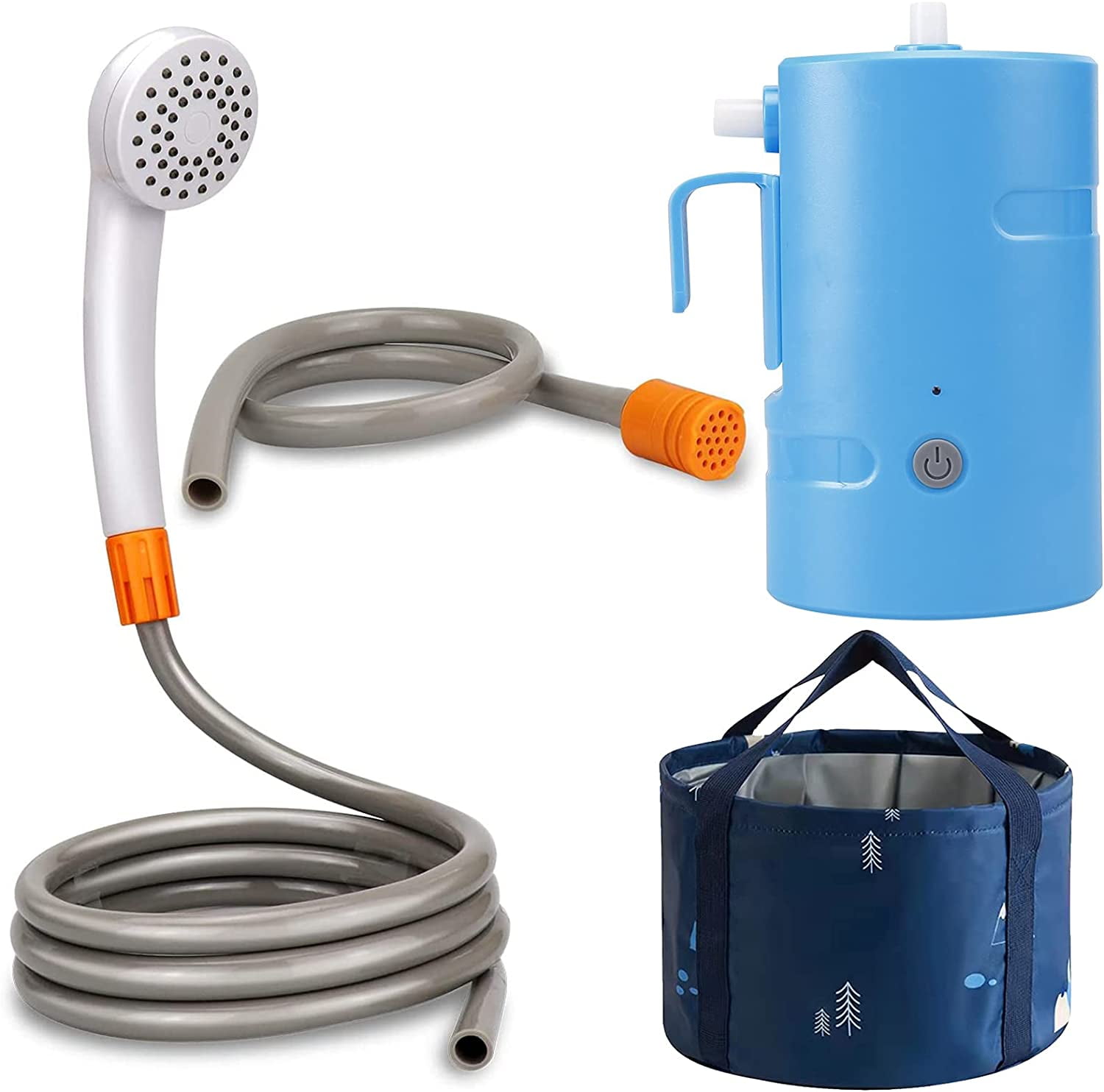 Portable Camping Shower, Built-in 4400mAh, USB Rechargeable Waterproof ...
