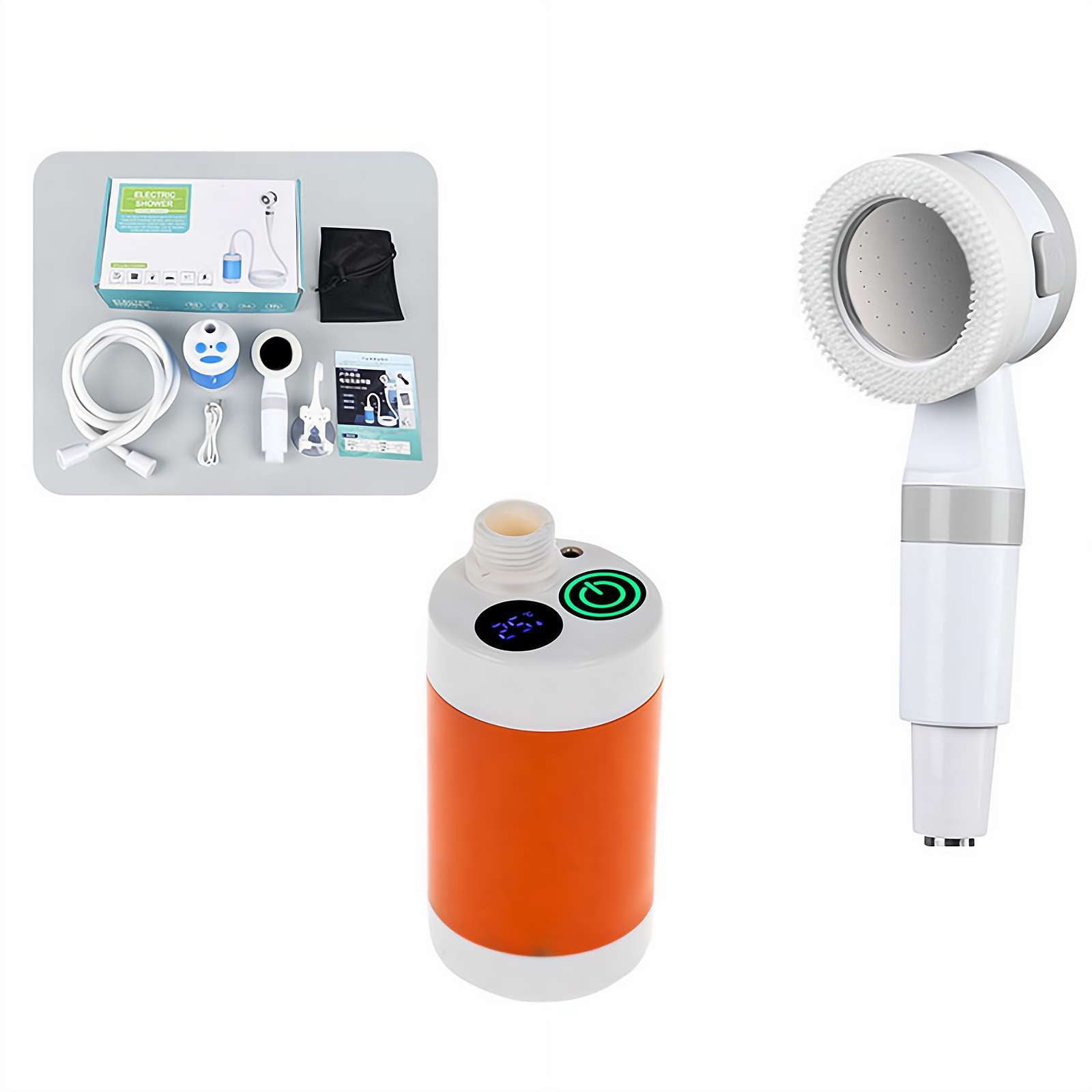 Portable Camping Shower Outdoor Camp Shower Pump,Upgrade Rechargeable ...