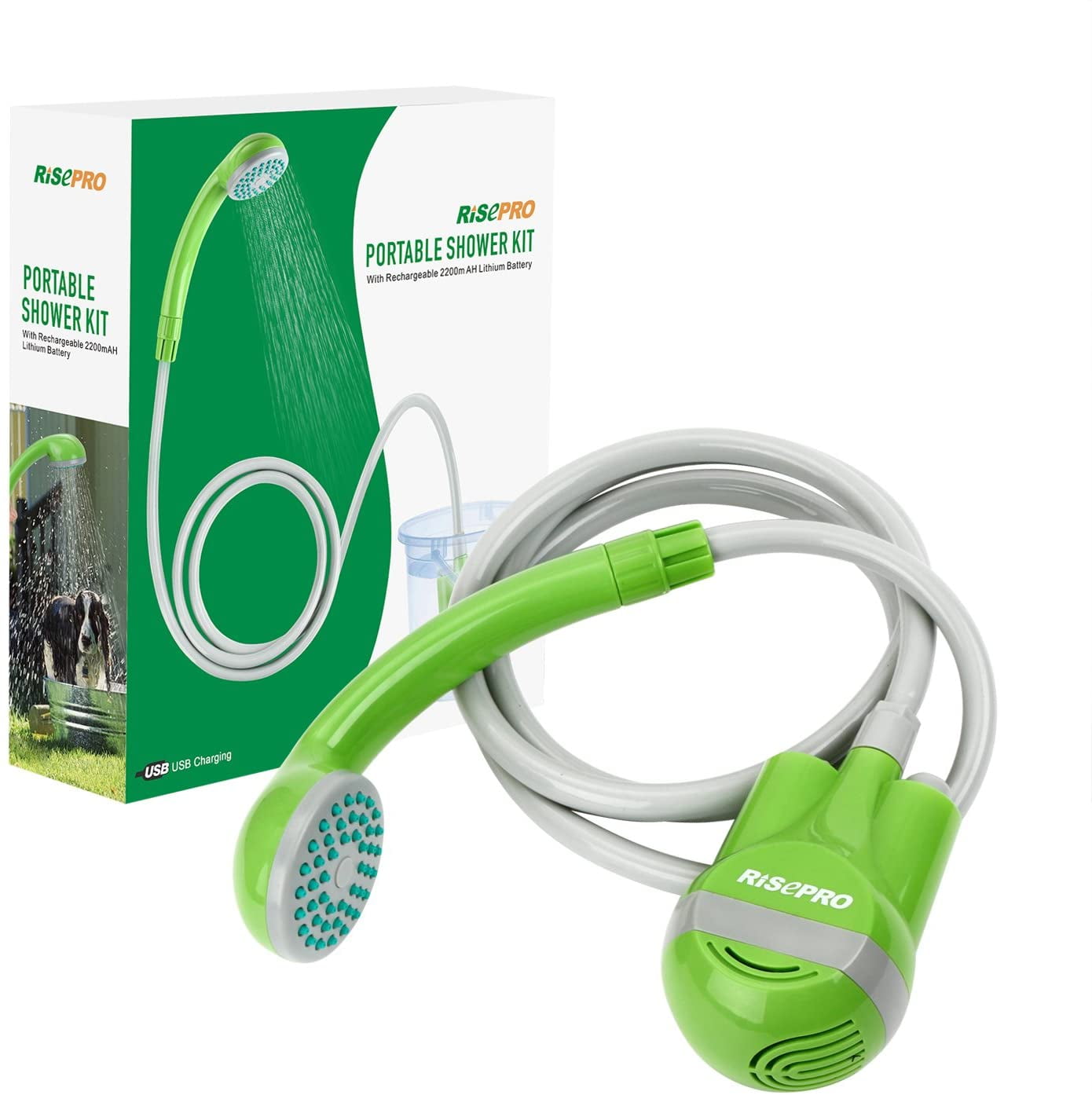 Camping Shower, Outdoor Shower Head, Shower Pump, Rechargeable Battery ...