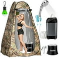 Portable Camping Shower, Pop Up Shower Privacy Tent Kit with LED Lights ...