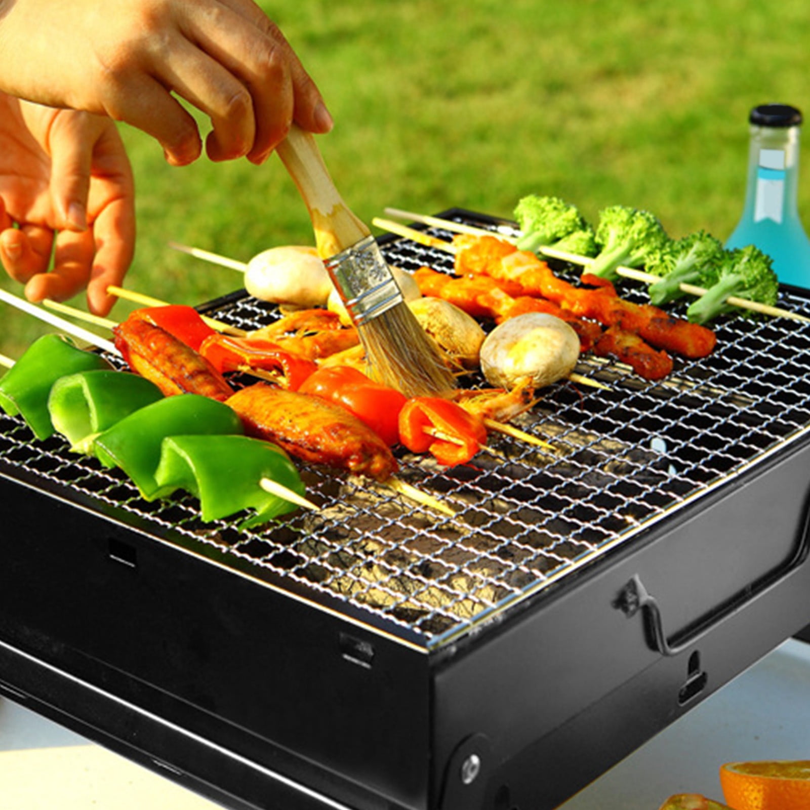 Portable Camping Stove, Multi-Fuel Outdoor Barbecue Grill with Non ...