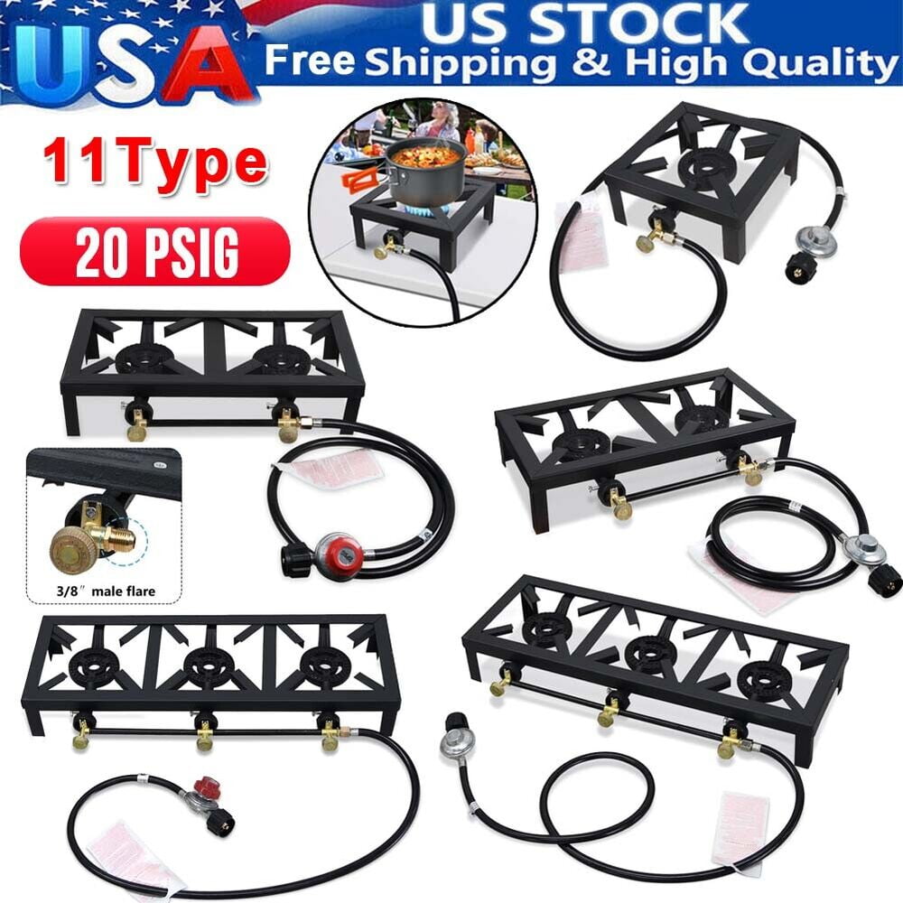 Portable Camping Stove Propane Gas LPG Cooker Cast Iron Burner Outdoor ...