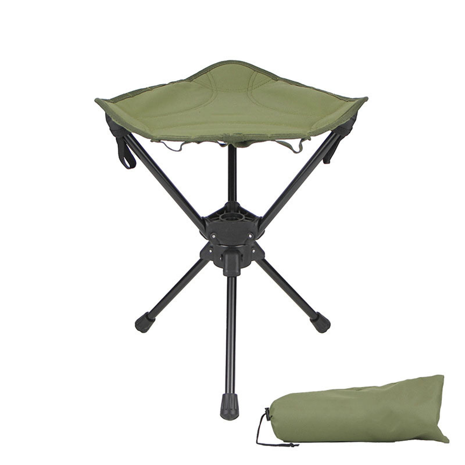 Portable Camping Swivel Folding Stool Seat Foldable Camp Tripod Chair ...