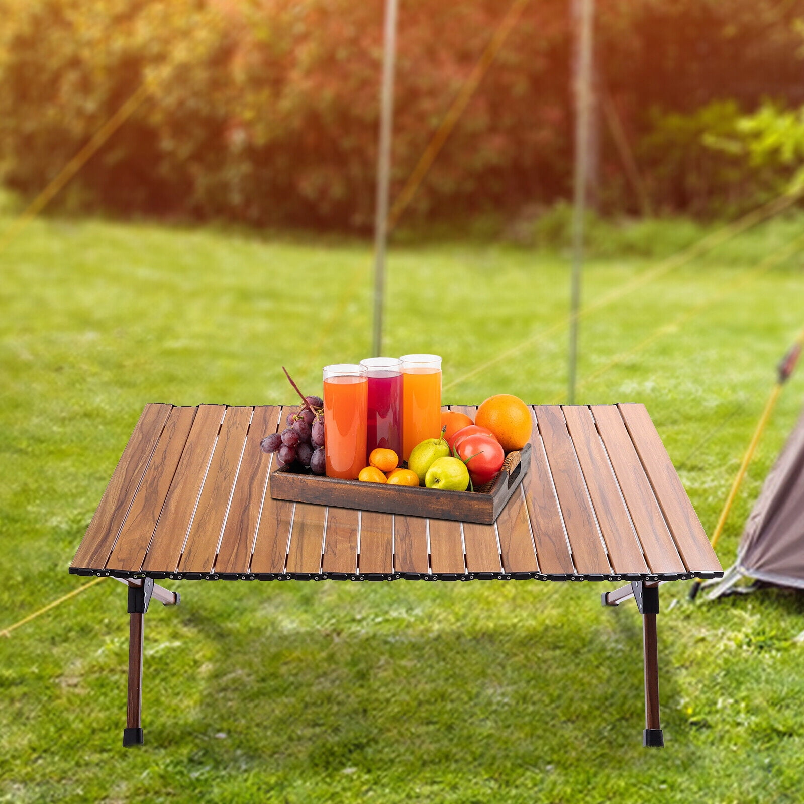 Portable Camping Table Aluminum Folding Beach Table, Outdoor Indoor 90 ...