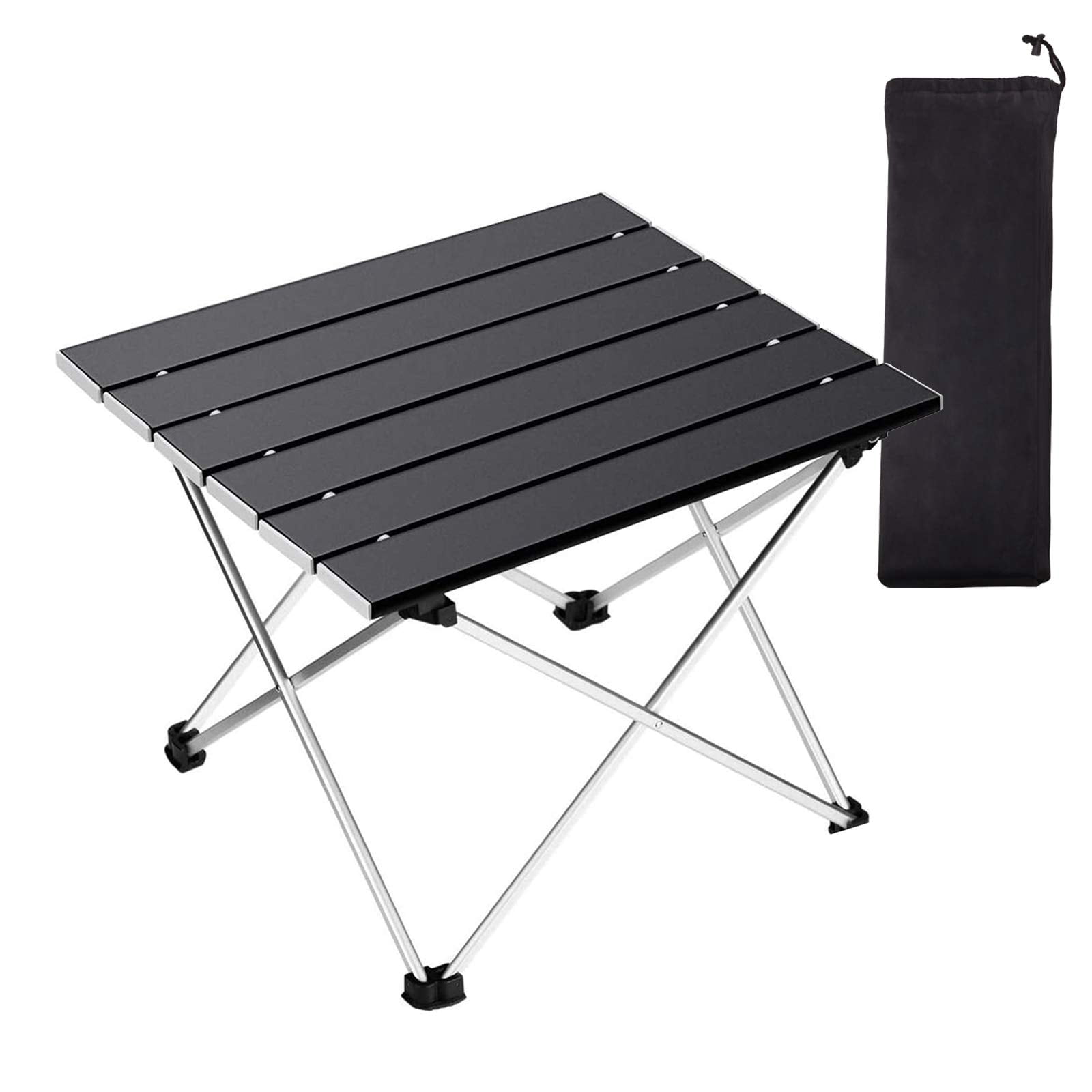 Portable Camping Table,Folding Side Table Aluminum Top for Outdoor ...