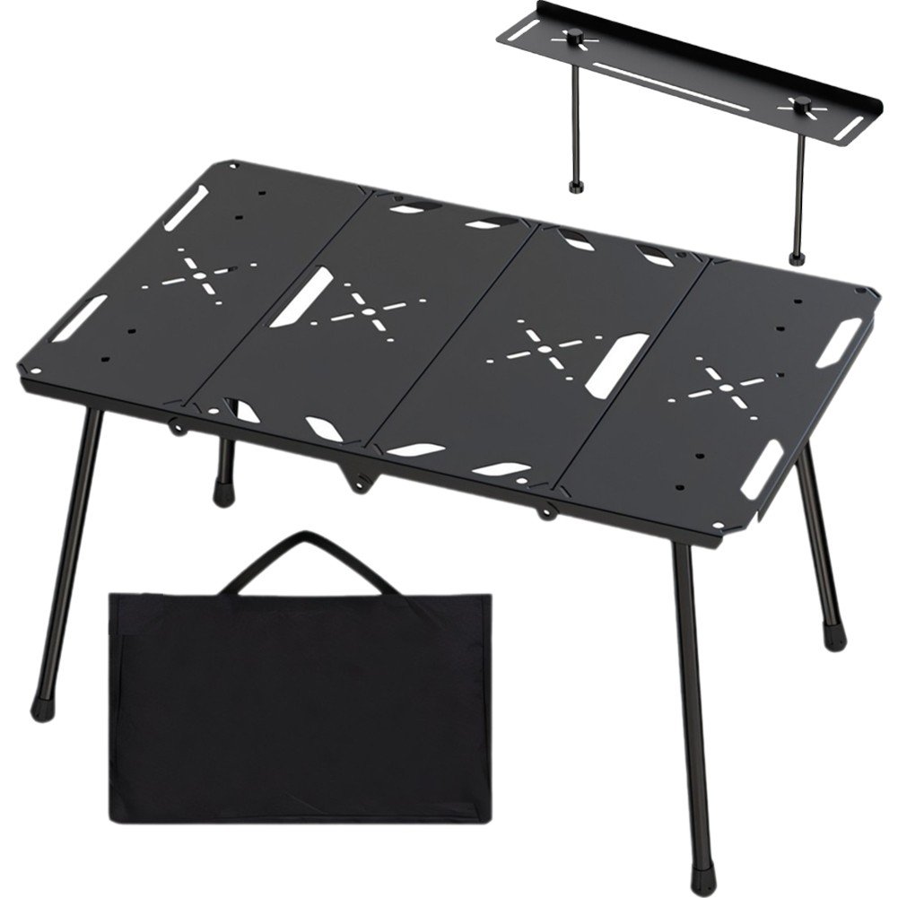 Portable Camping Table, Lightweight Folding Table with Aluminum Table ...