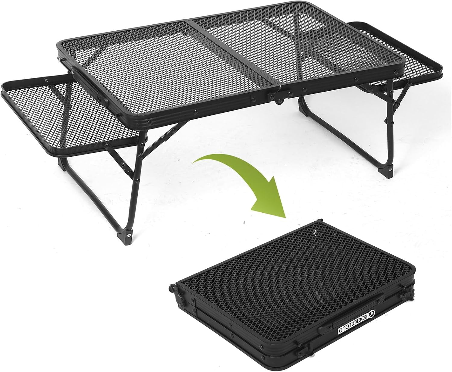 Portable Camping Table with 2 Wing Panels Ultralight Metal Folding ...