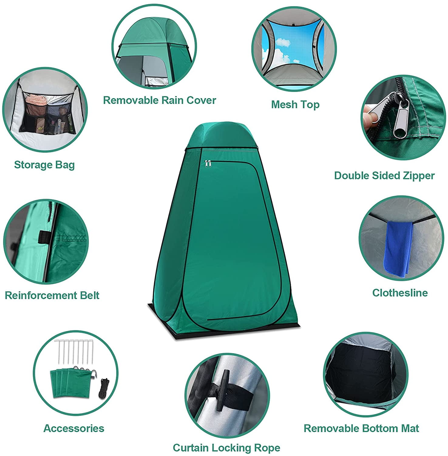 Portable Camping Tent - Green - Walmart.com