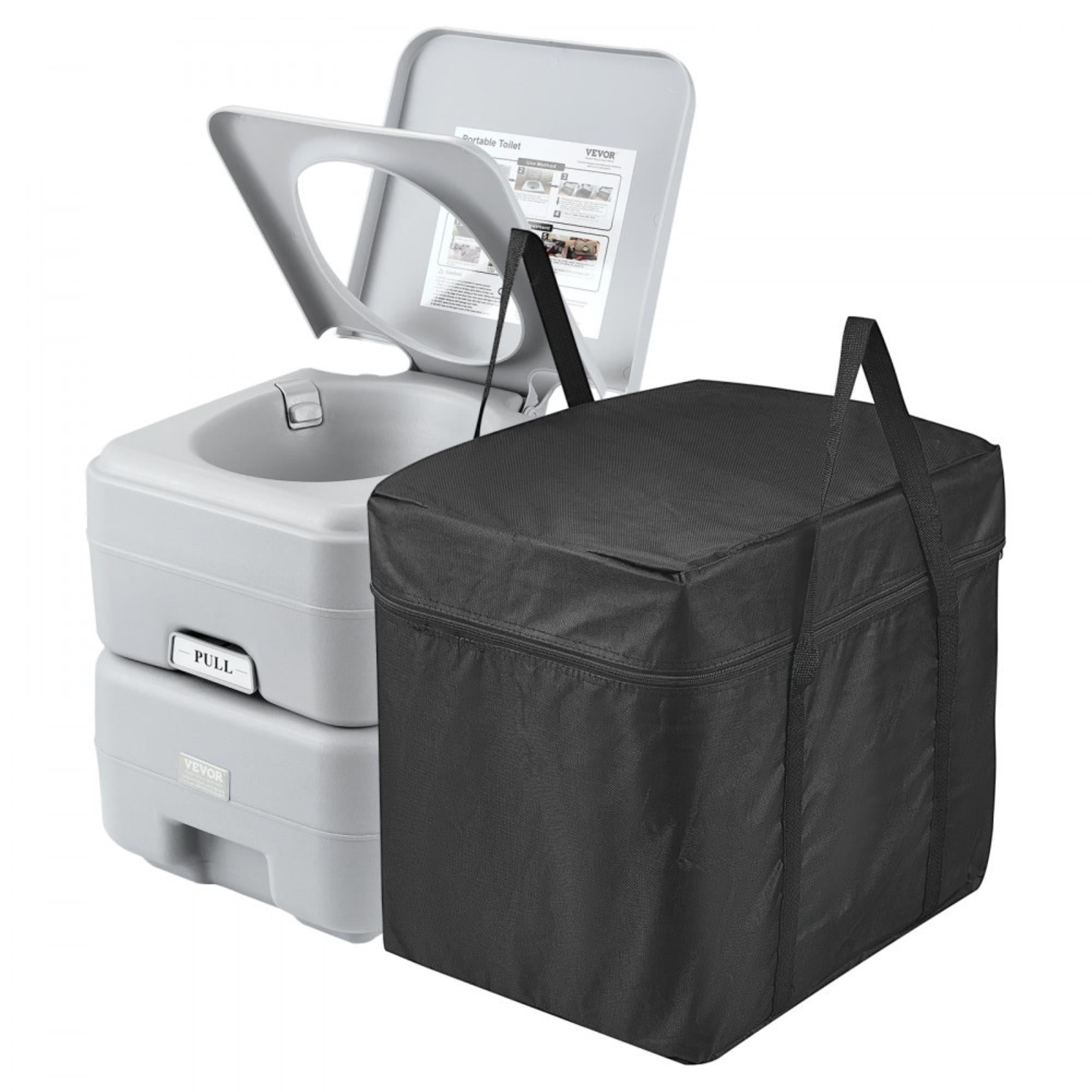 Portable Camping Toilet, 5.3 Gal Waste Tank, 3.2 Gal Flush, Push-Button ...