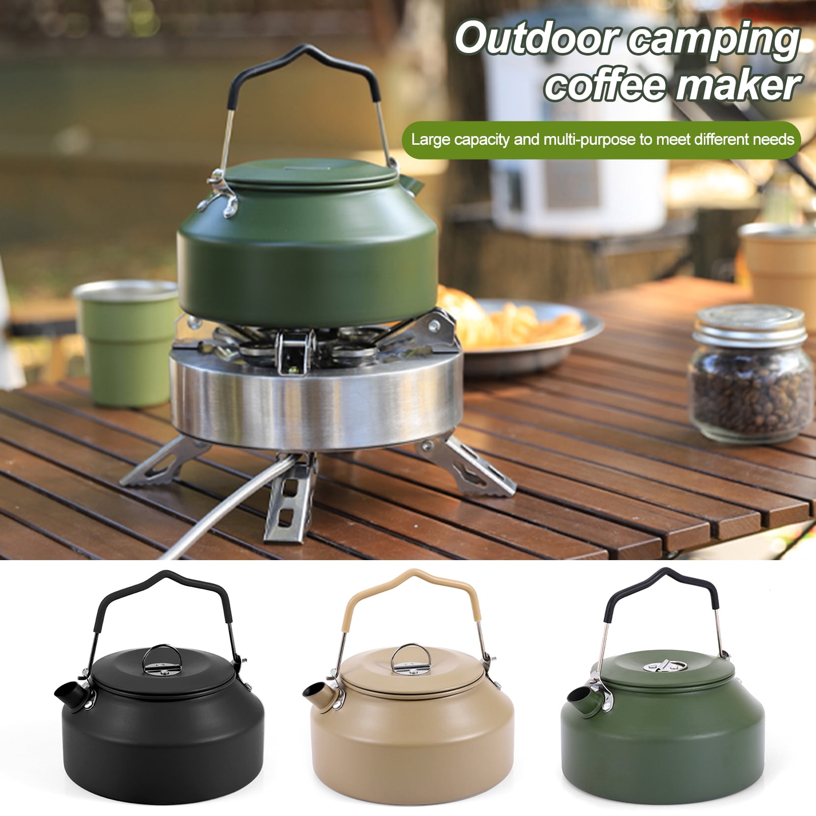 Portable Camping Water Kettle with Handle 1.35/1.6L Capacity Food Grade ...
